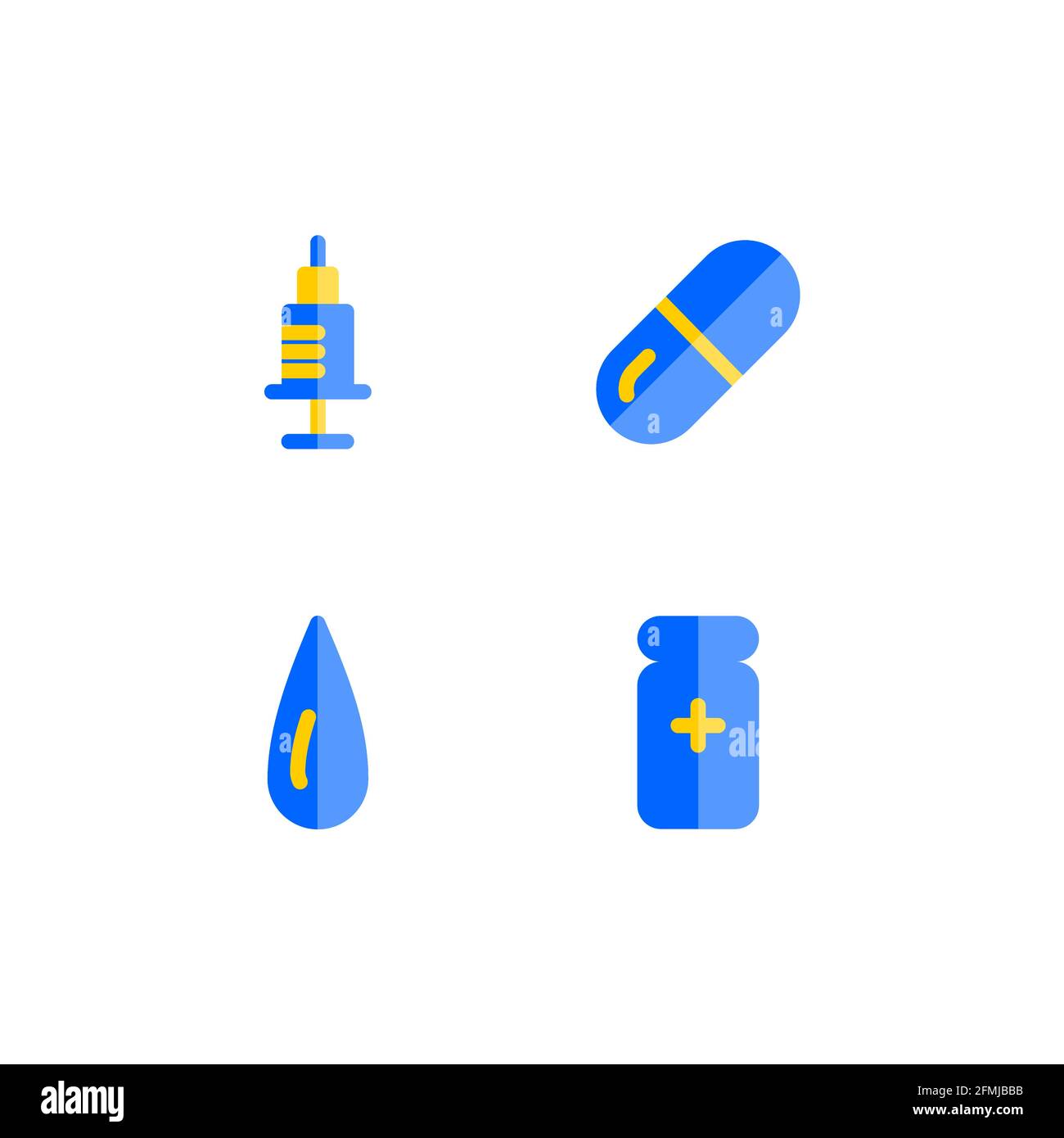 Modern Medical Medicine Icon Set Illustration Design Template with Flat ...