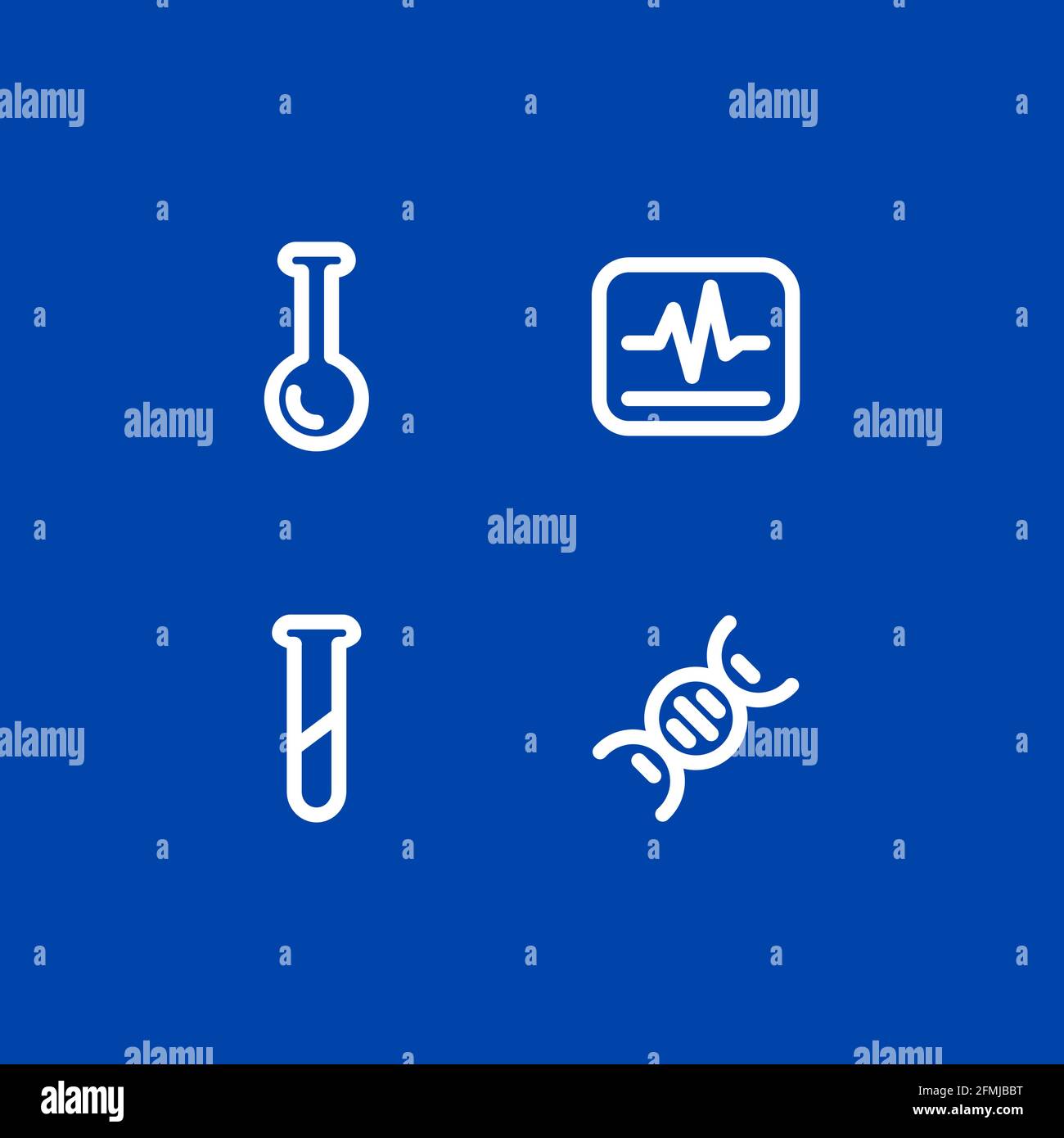 Medical Laboratory Icon Set Illustration Design Template with Outline ...