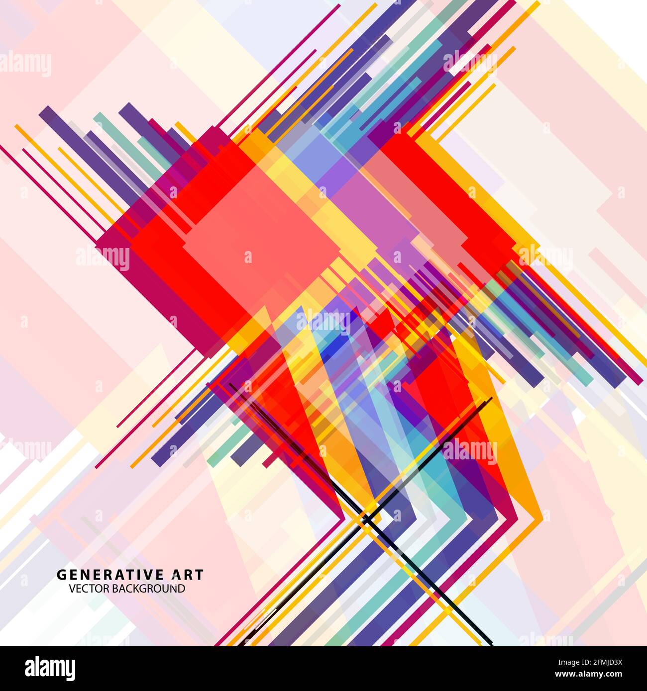 Generative art abstract colorful background vector template with ...