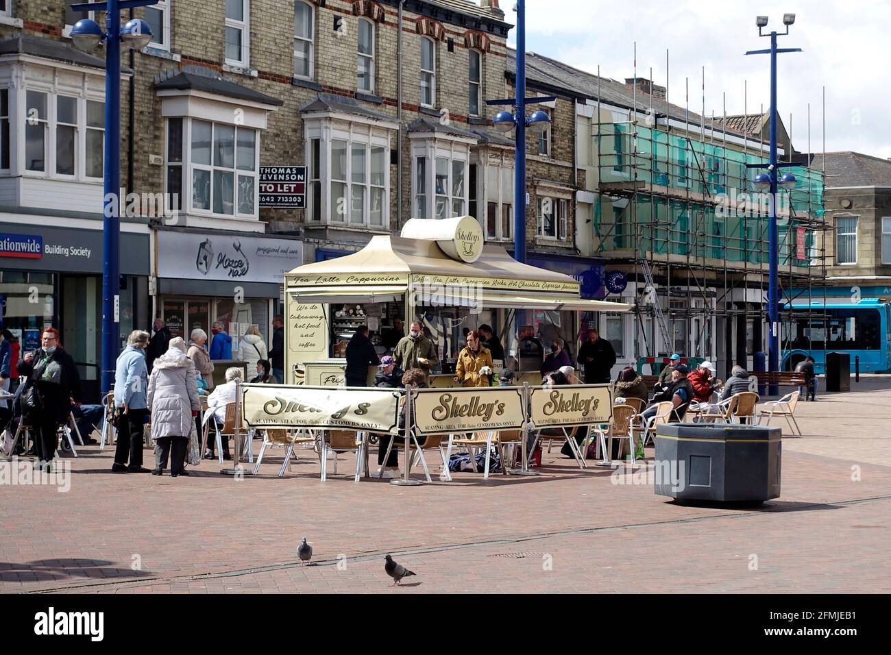 Shoppers enjoying refreshment at Shelley's Diner fast food stall in ...