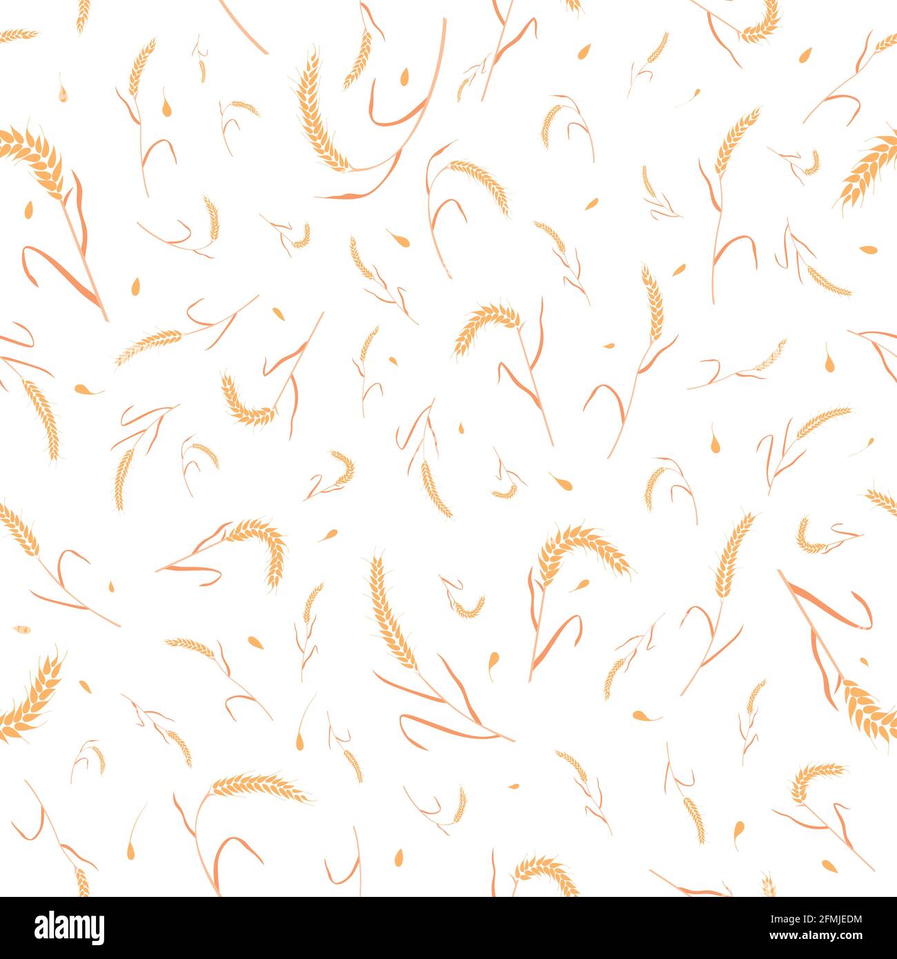 Seamless pattern with whole grain seeds organic, natural ears isolated ...