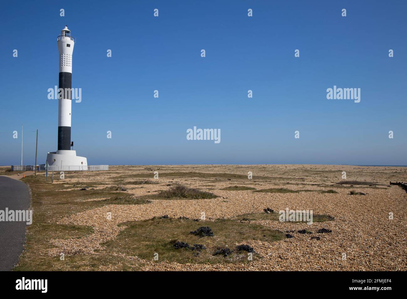 the new lighthouse at dungeness kent Stock Photo - Alamy