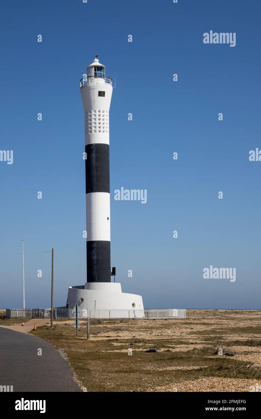 the new lighthouse at dungeness kent Stock Photo - Alamy