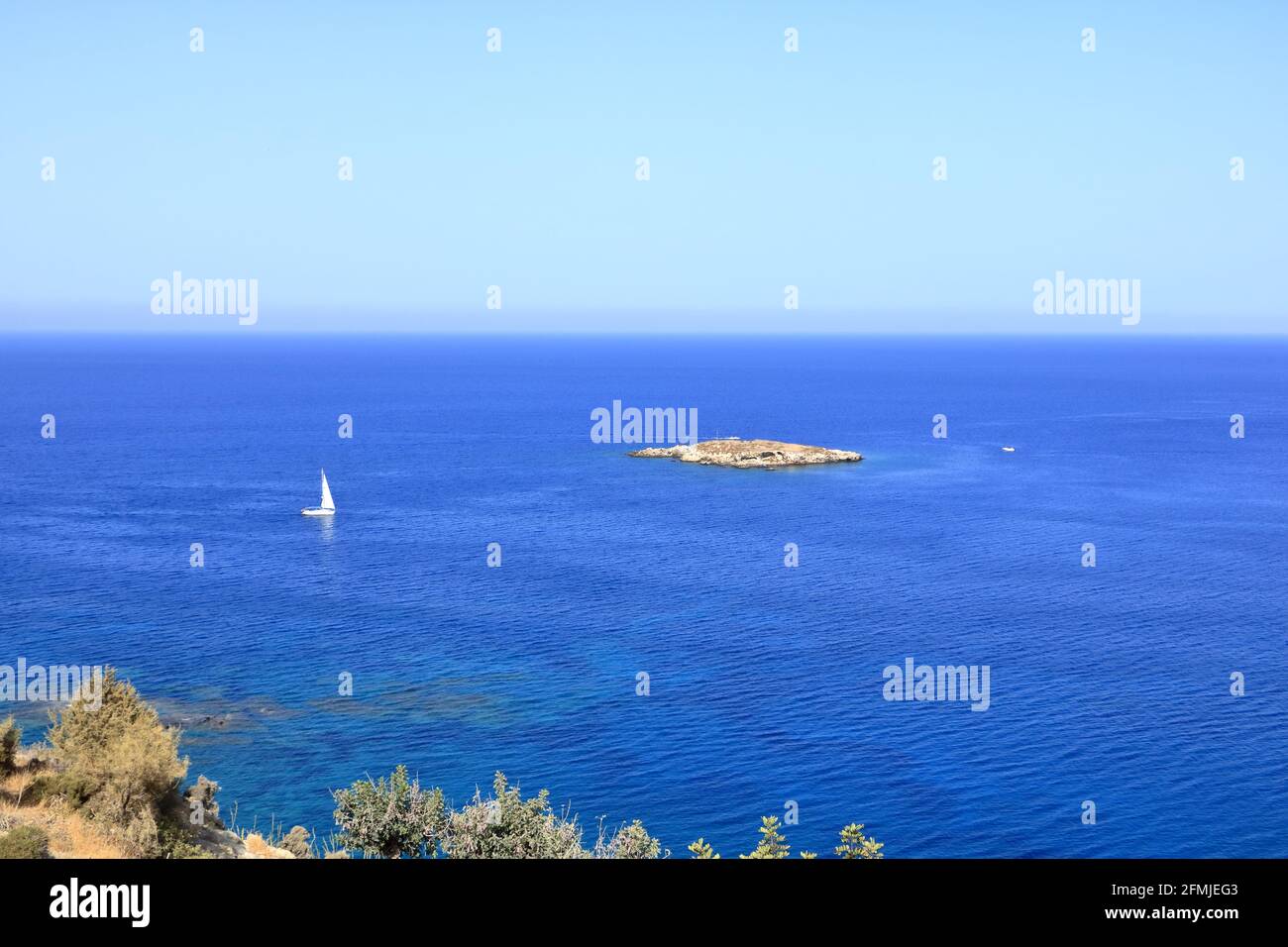 Cyprus tourist attractions, Mediterranean Sea coast Stock Photo - Alamy