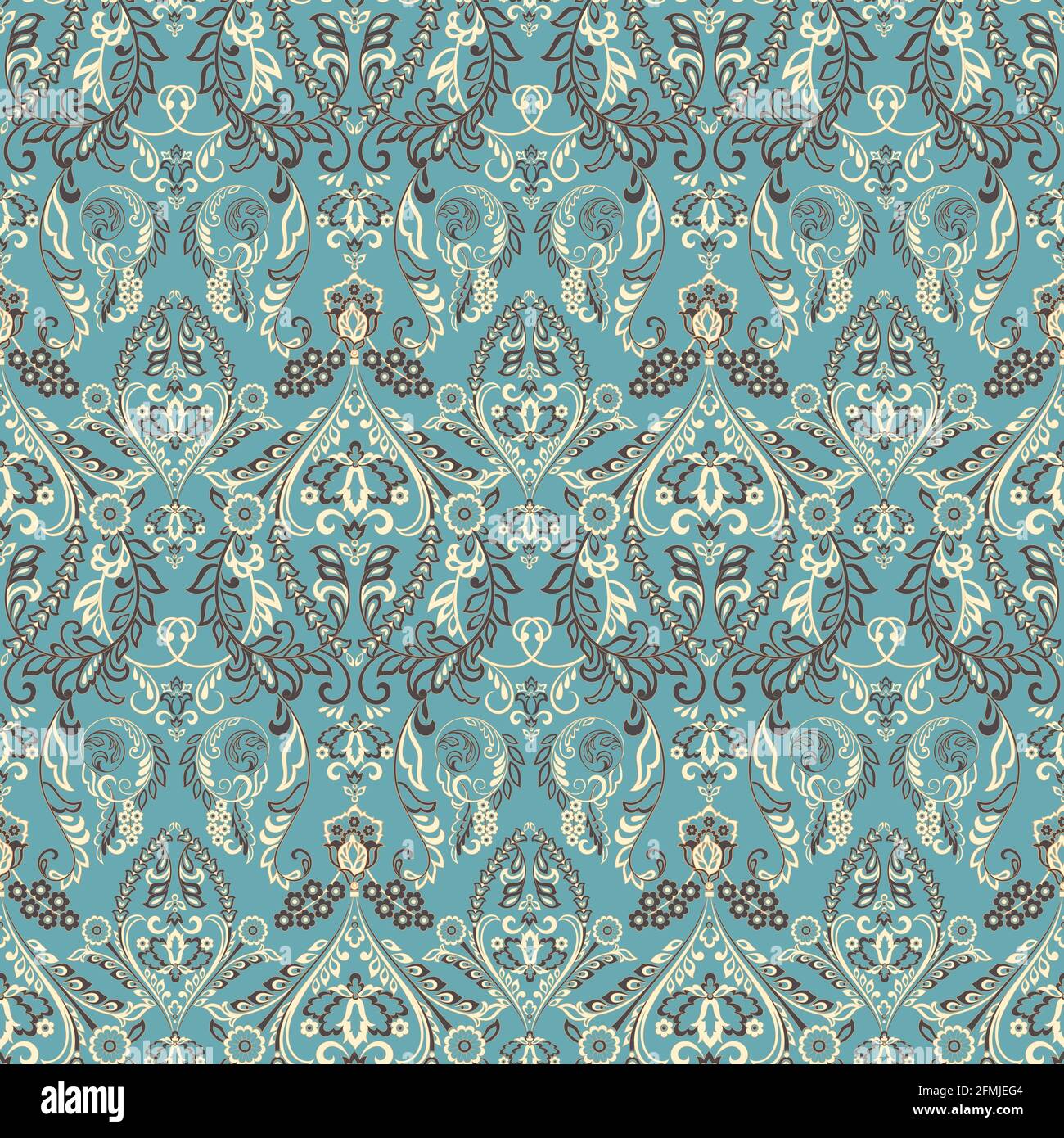 Vector Baroque floral pattern. Seamless classic floral ornament Stock ...