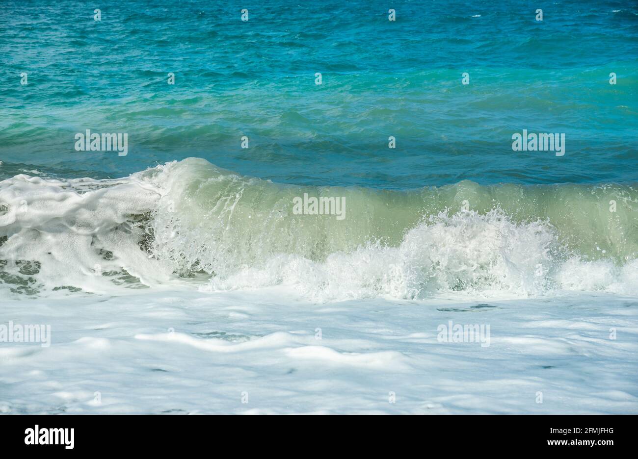 Deep sea water waves. Pebble beach on the Black Sea coast Stock Photo ...