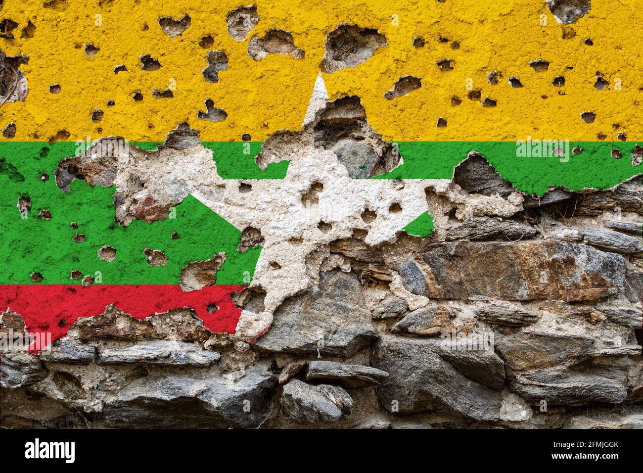 3d flag myanmar hi-res stock photography and images - Alamy