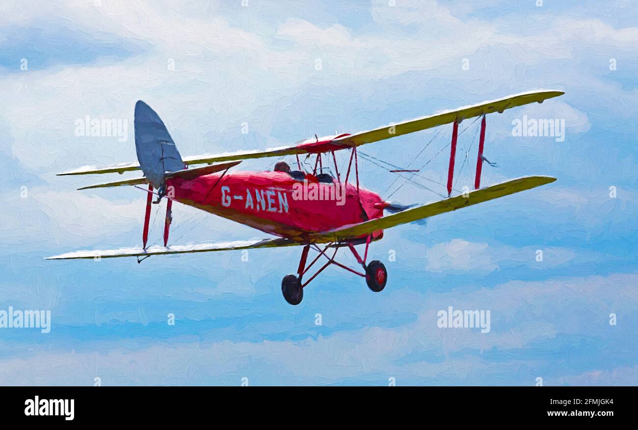 Dh82a tiger moth cockpit hi-res stock photography and images - Alamy