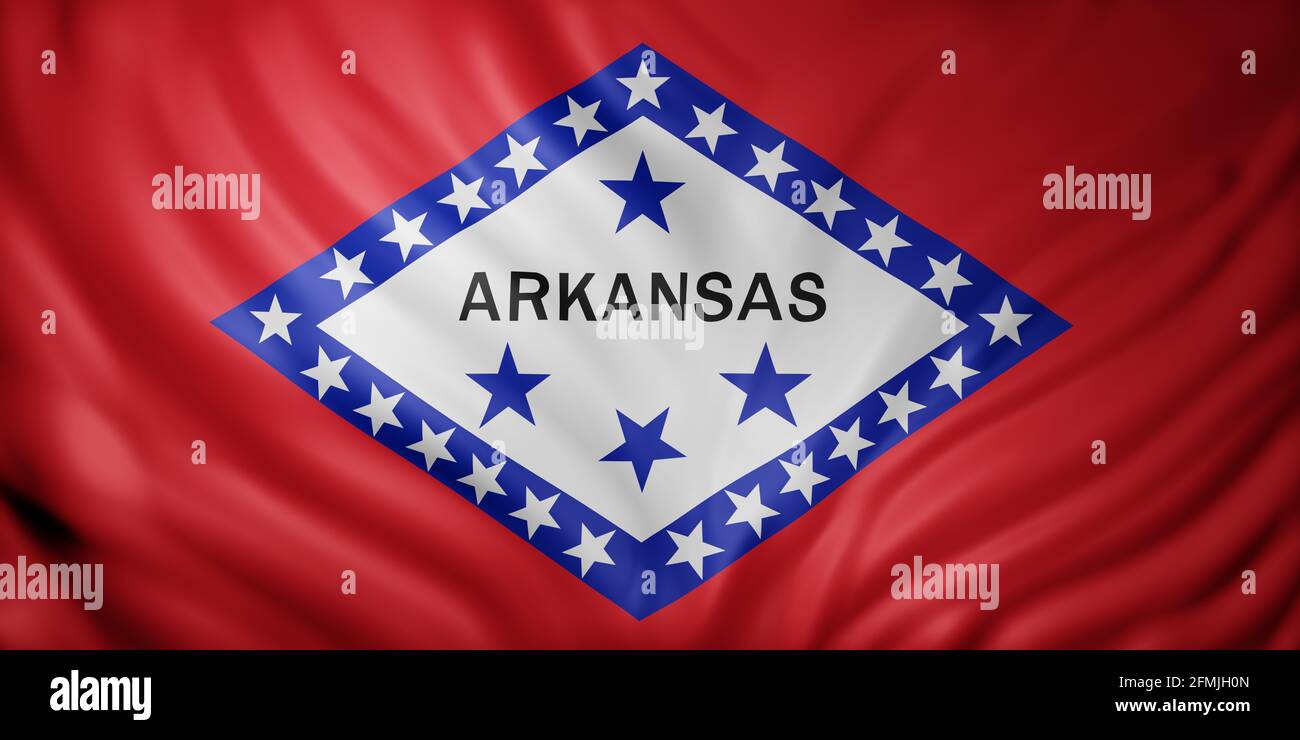 3d rendering of a detailed Arkansas USA State flag Stock Photo - Alamy