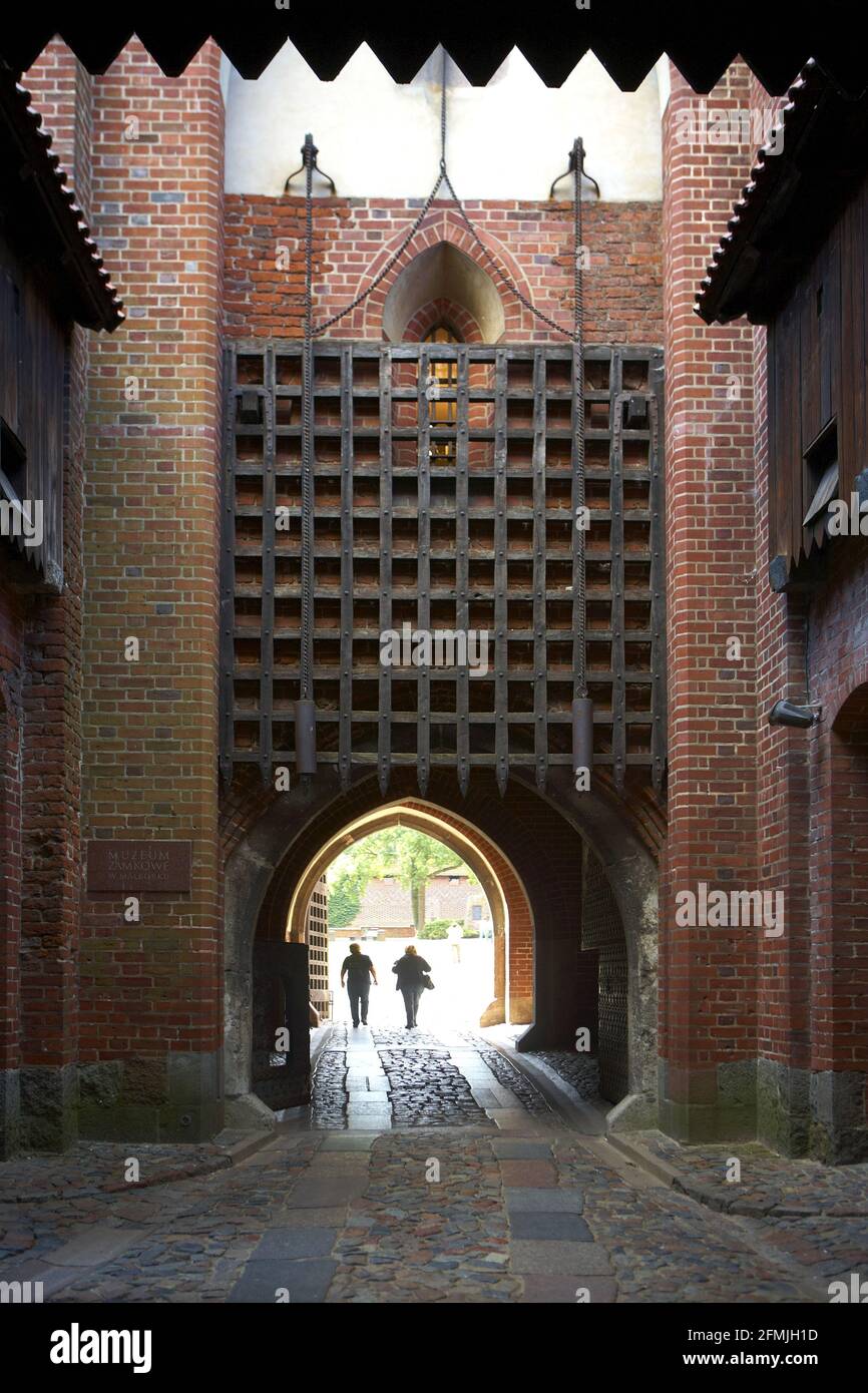 Poland, Malbork, castle, High Castle, entrance gate, Pomerania ...