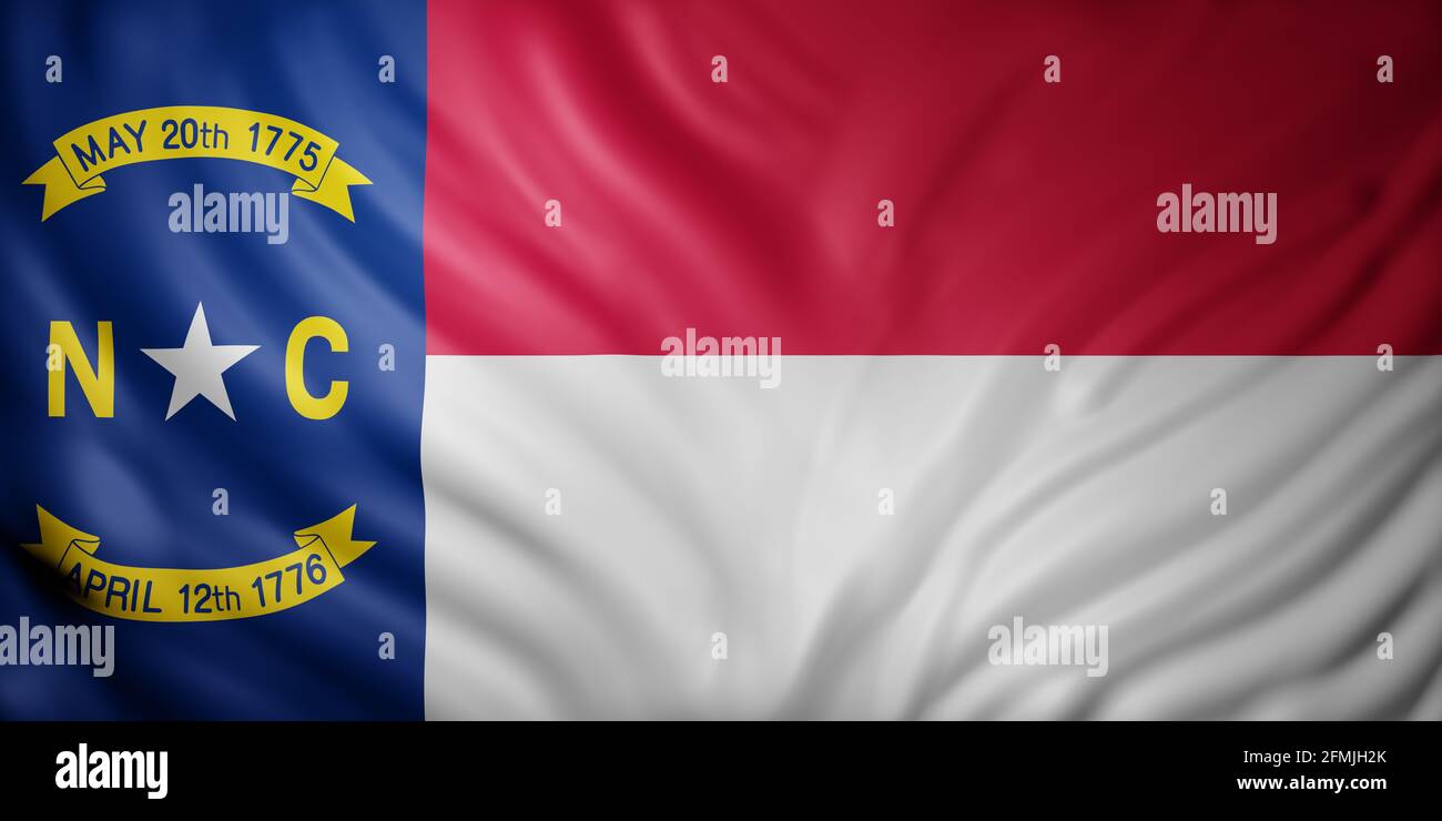 3d rendering of a detailed North Carolina USA State flag Stock Photo ...