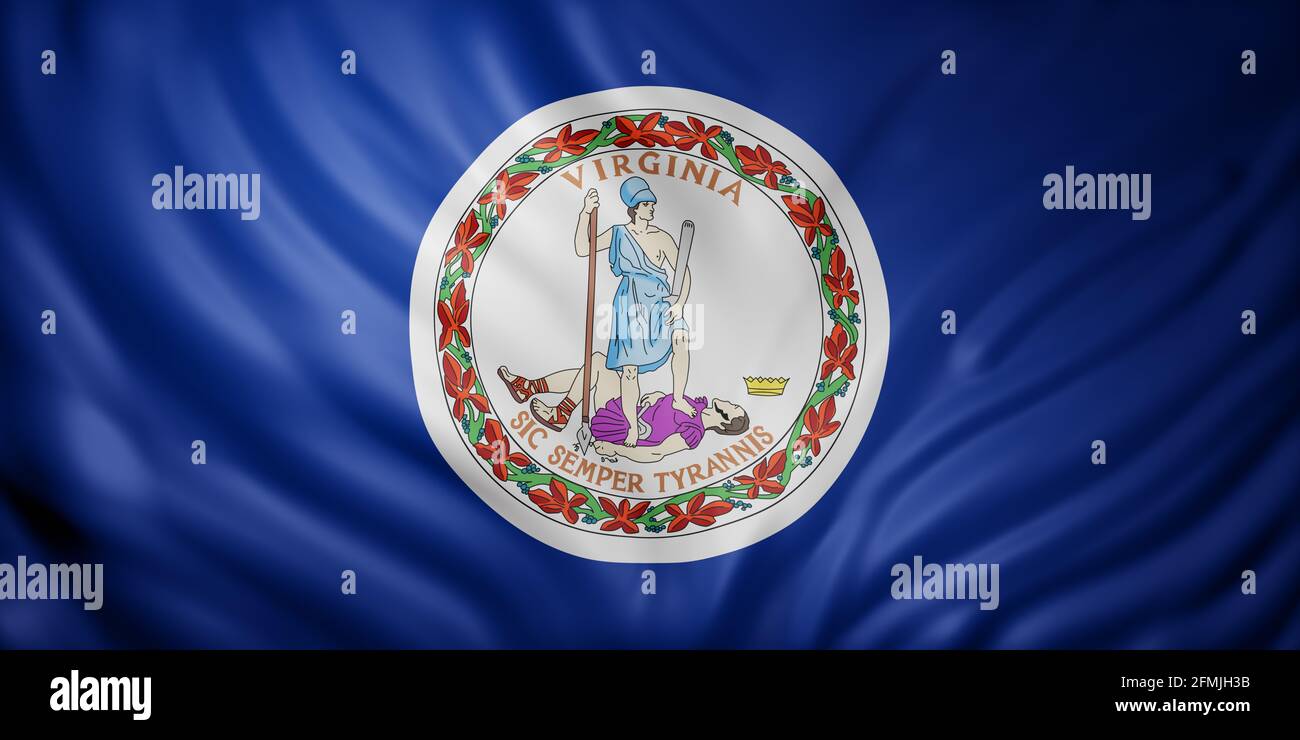 3d rendering of a detailed Virginia USA State flag Stock Photo - Alamy