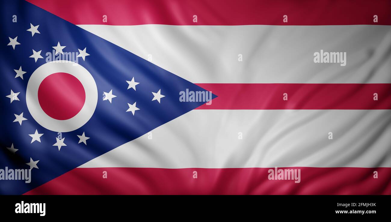 3d rendering of a detailed Ohio USA State flag Stock Photo - Alamy
