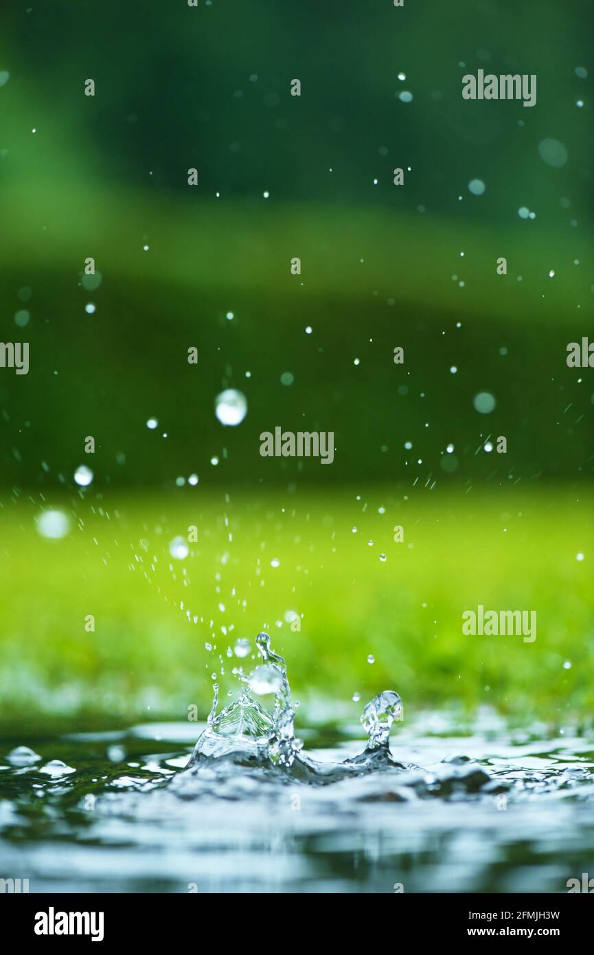 Falling water drops Stock Photo - Alamy