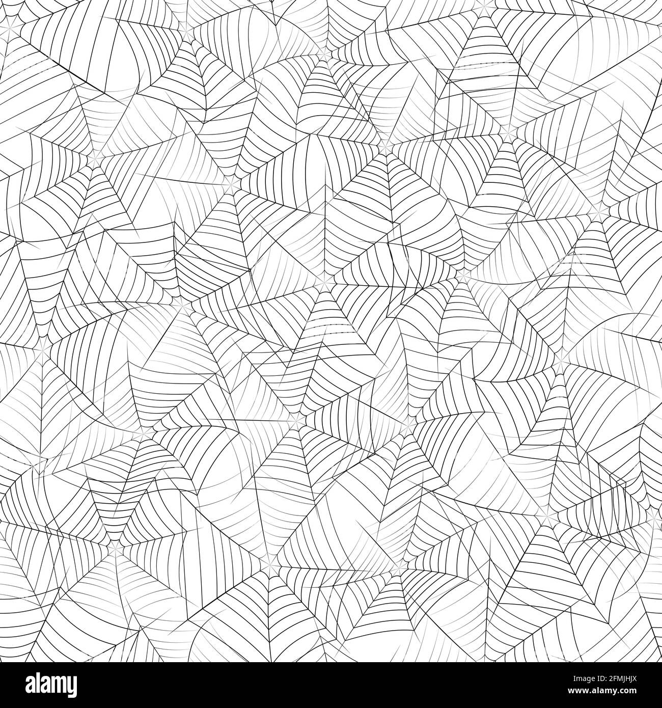 Vector seamless texture with black spider web on a white background ...