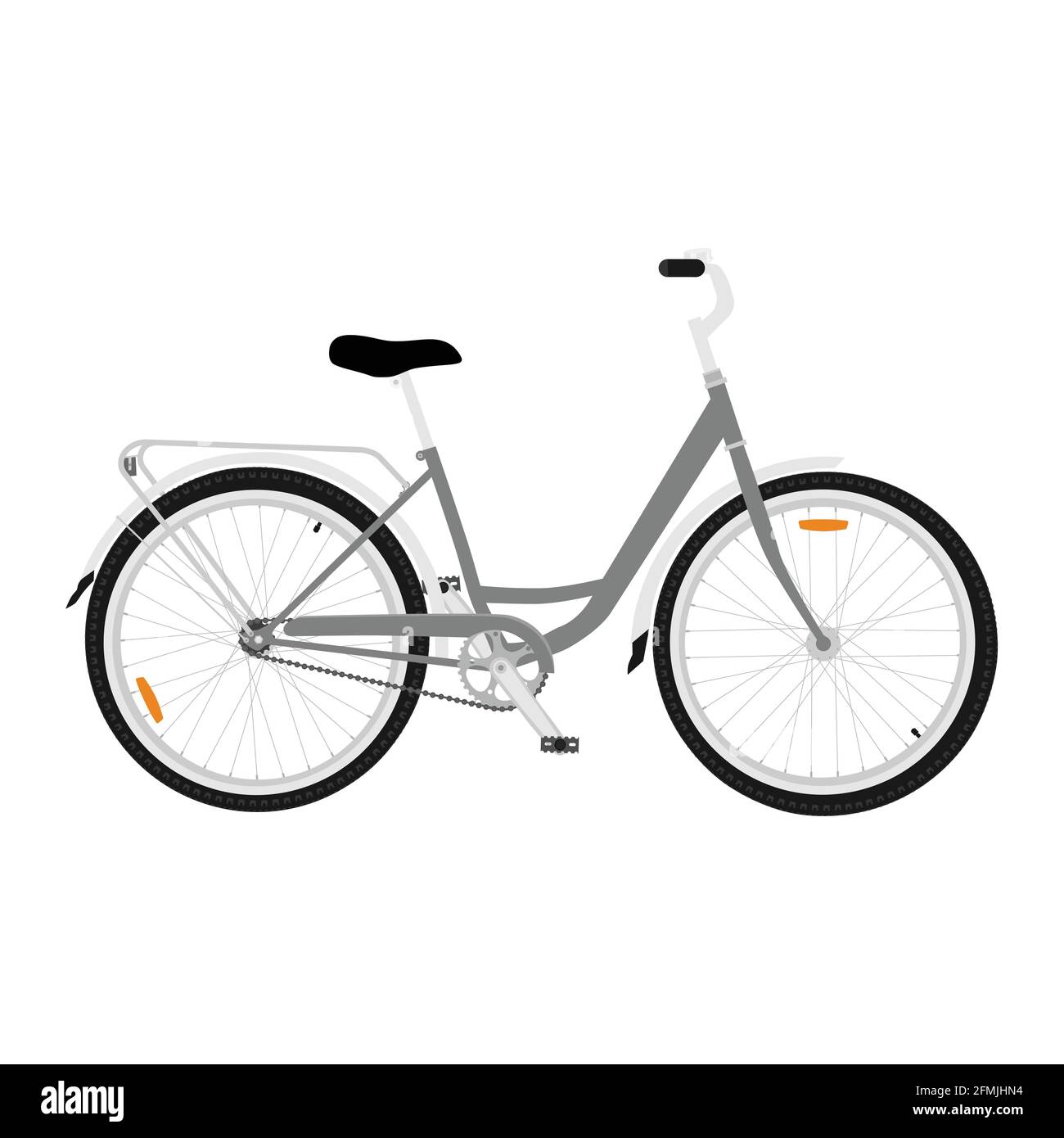 Grey mountainbike bicycle with thick offroad tyres. Cycling sport ...