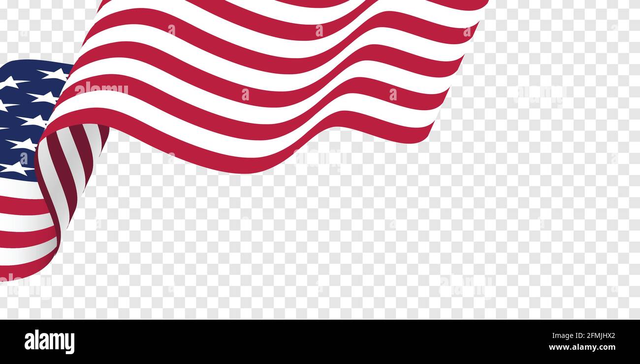 American flag on transparent background. Vector illustration Stock ...