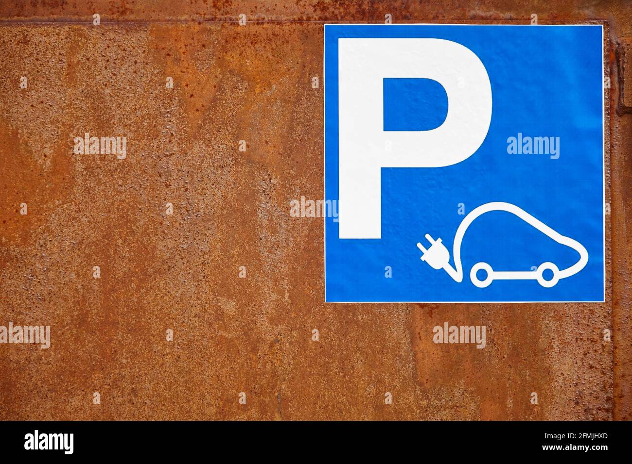 Electric car parking sign. Renewable energy. Transport environmental ...
