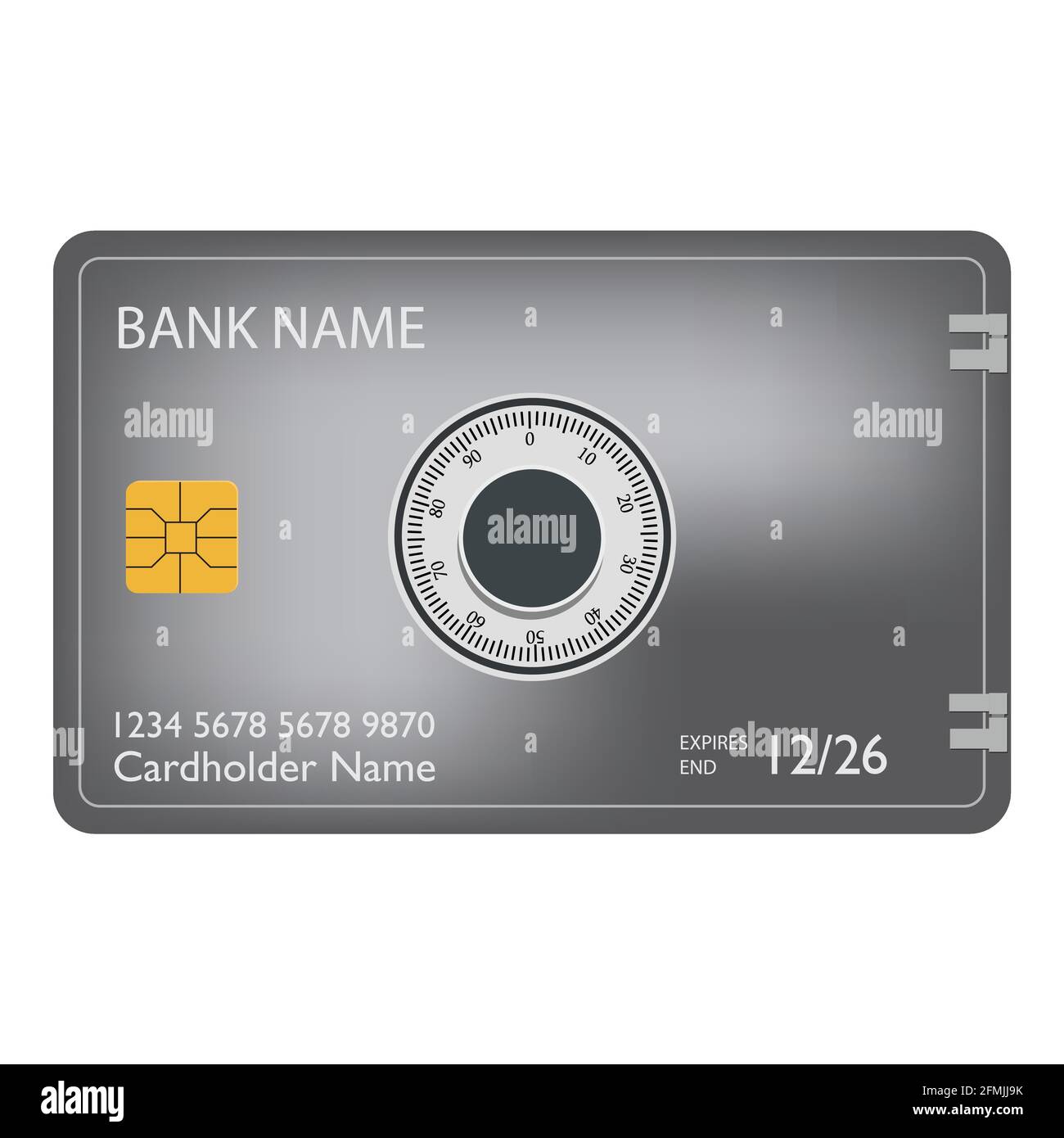 Credit card data security concept. Bank credit card with safe lock ...