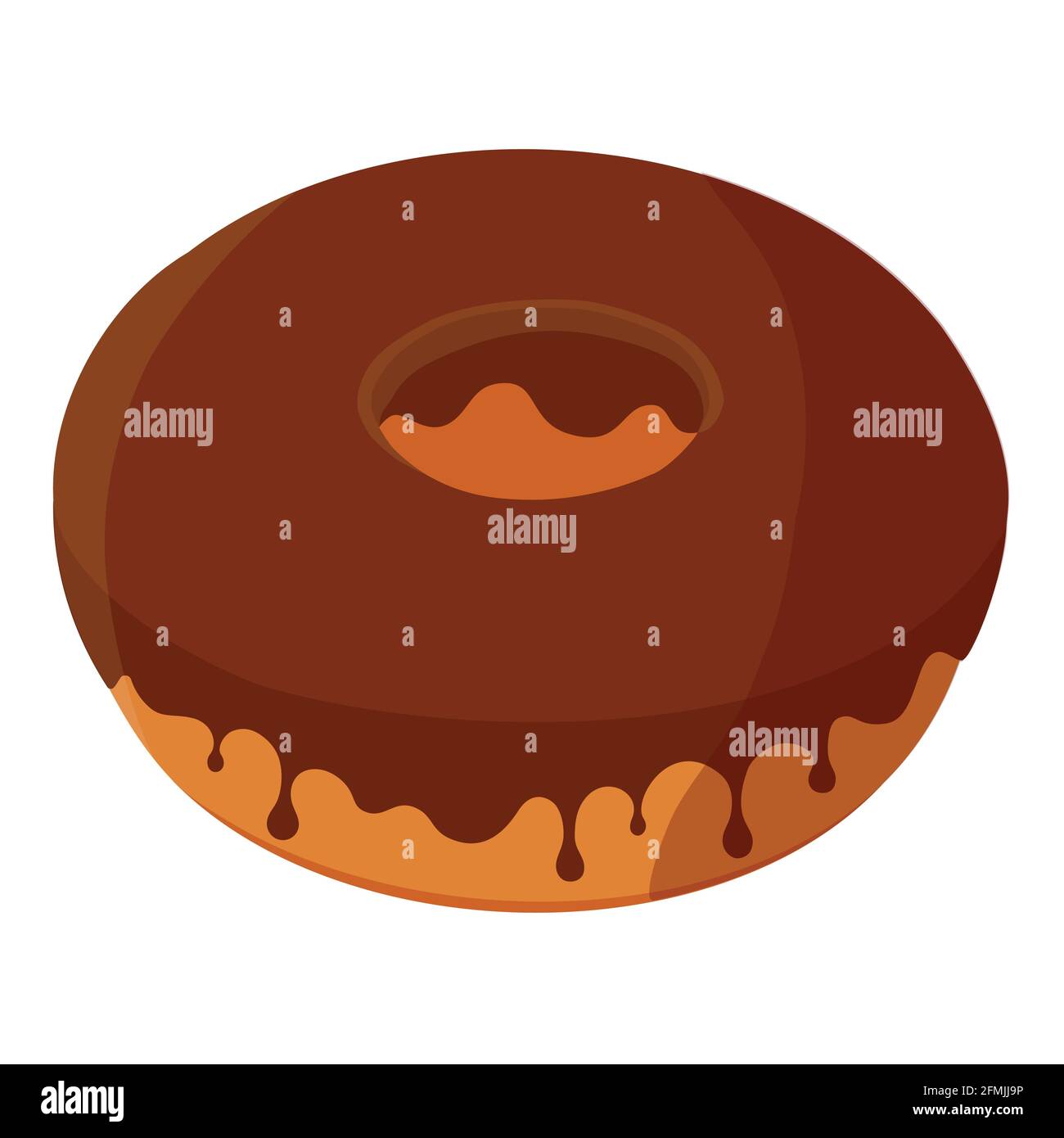 Sweet chocolate donut isolated on white background. Isometric view ...