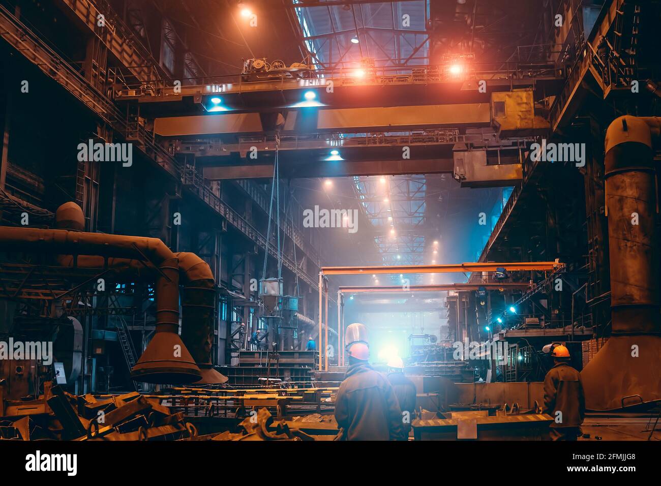 Metallurgical plant workshop production manufacturing building inside ...