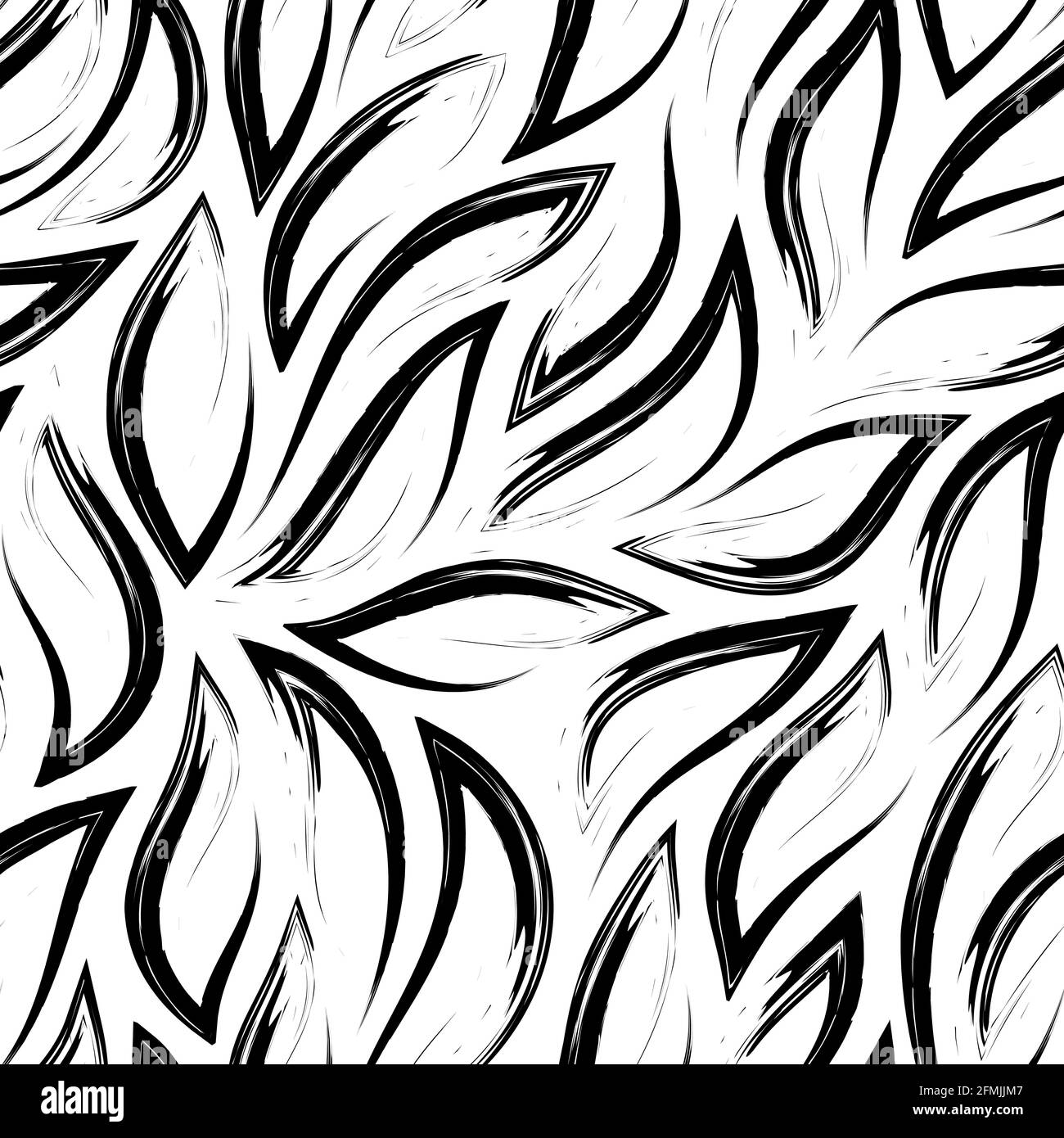 Black vector seamless pattern of flowing corners and lines. Stock monochrome texture Stock ...