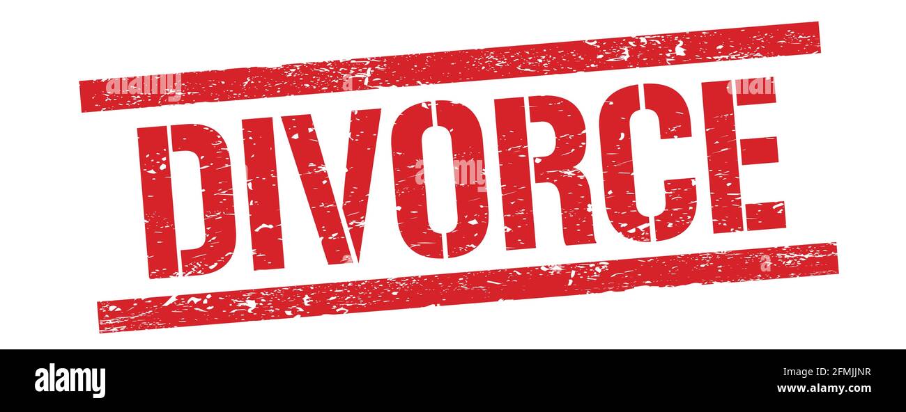 DIVORCE text on red grungy rectangle stamp sign Stock Photo - Alamy