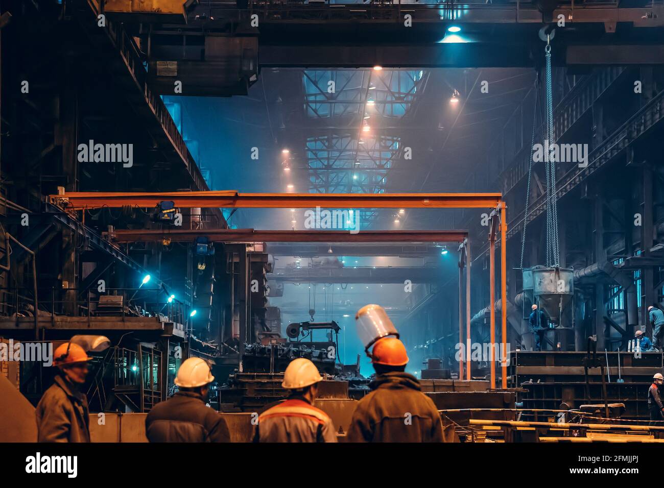 Metallurgical plant workshop production manufacturing building inside ...