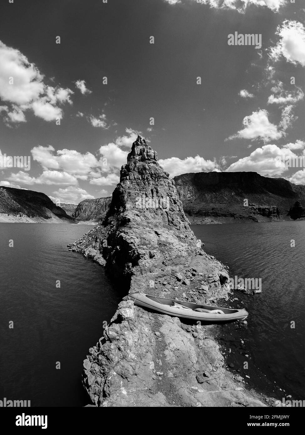 Vertical shot of a landscape with lake and unpopulated islands Stock ...