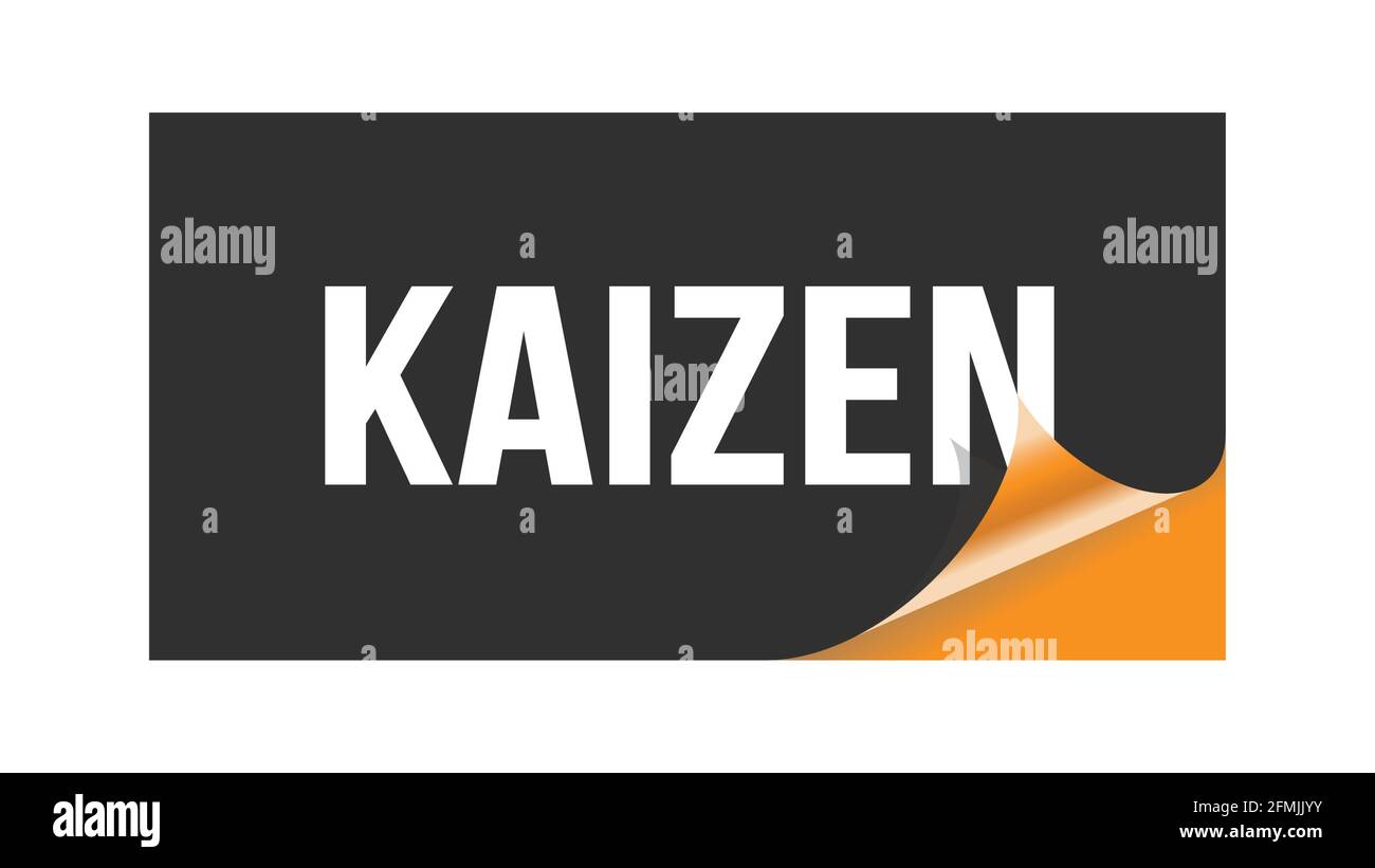 KAIZEN text written on black orange sticker stamp Stock Photo - Alamy