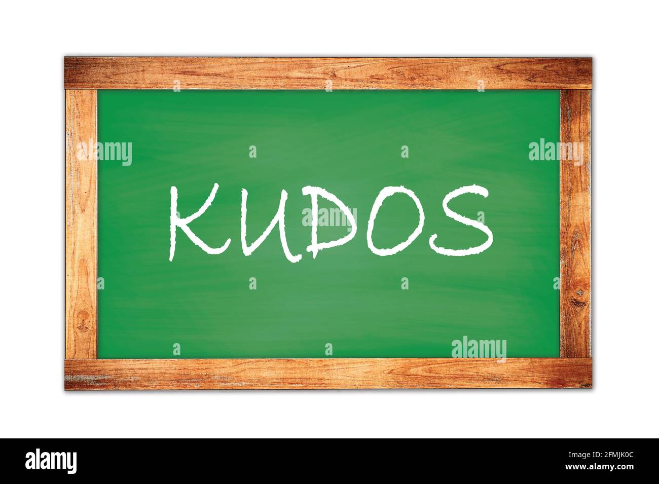 KUDOS text written on green wooden frame school blackboard Stock Photo ...