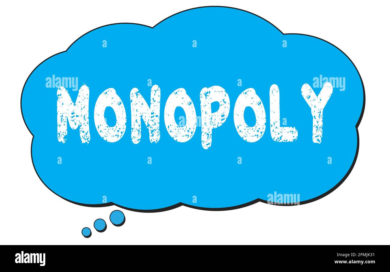 MONOPOLY text written on a blue thought cloud bubble Stock Photo - Alamy