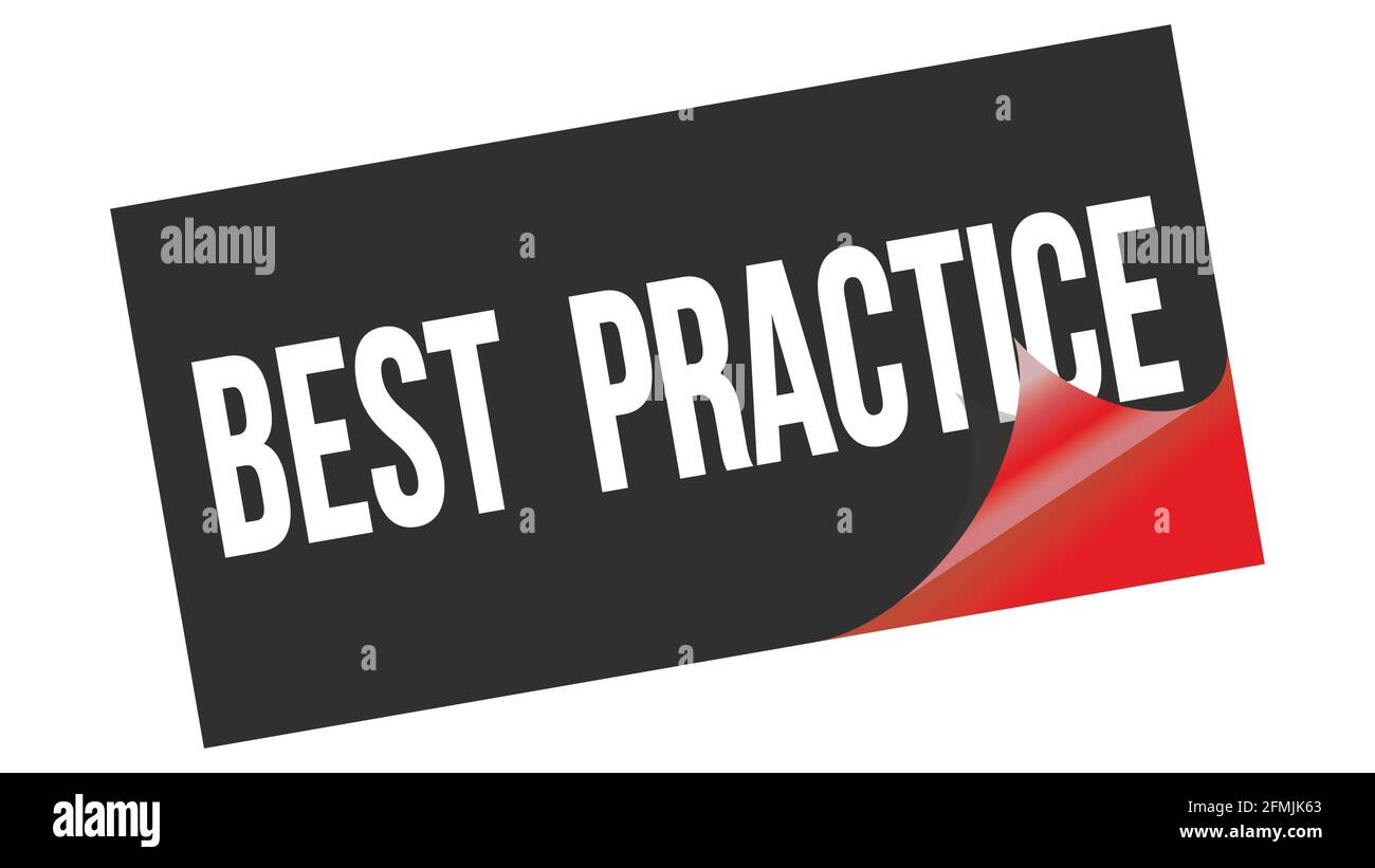 BEST PRACTICE text written on black red sticker stamp Stock Photo - Alamy