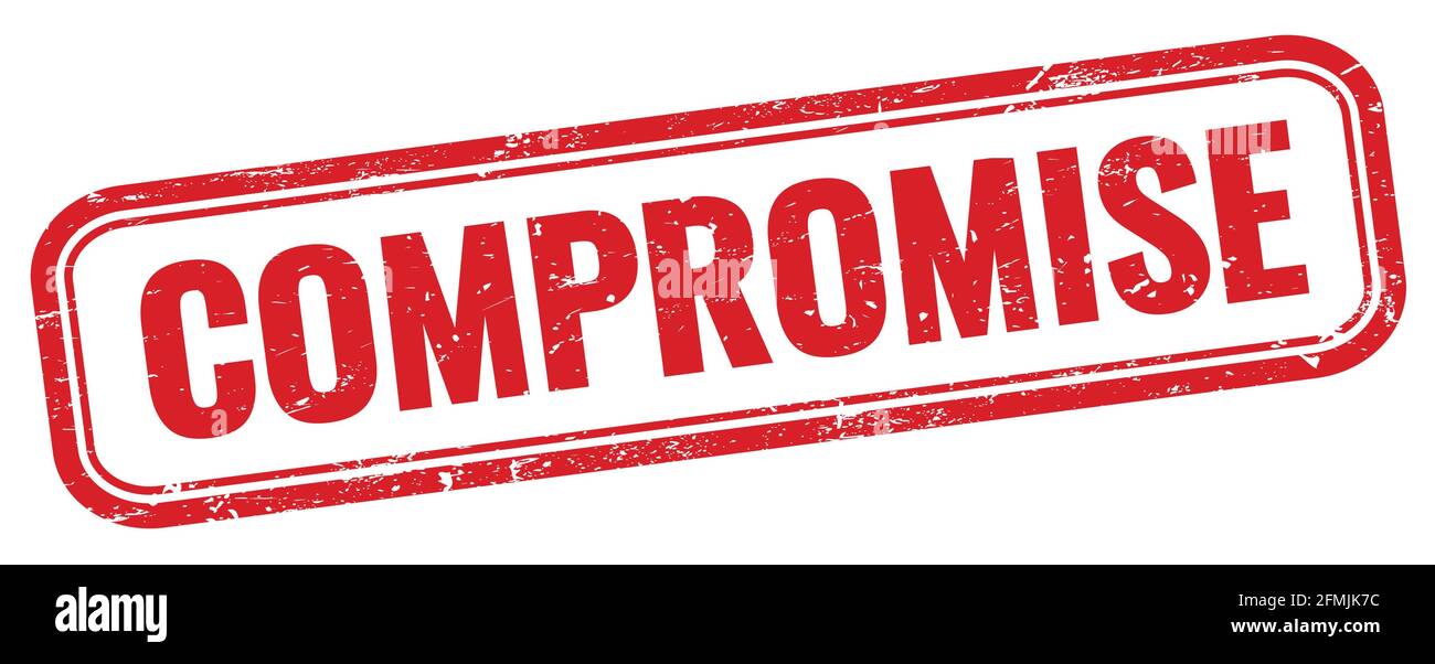 COMPROMISE text on red grungy rectangle stamp Stock Photo - Alamy