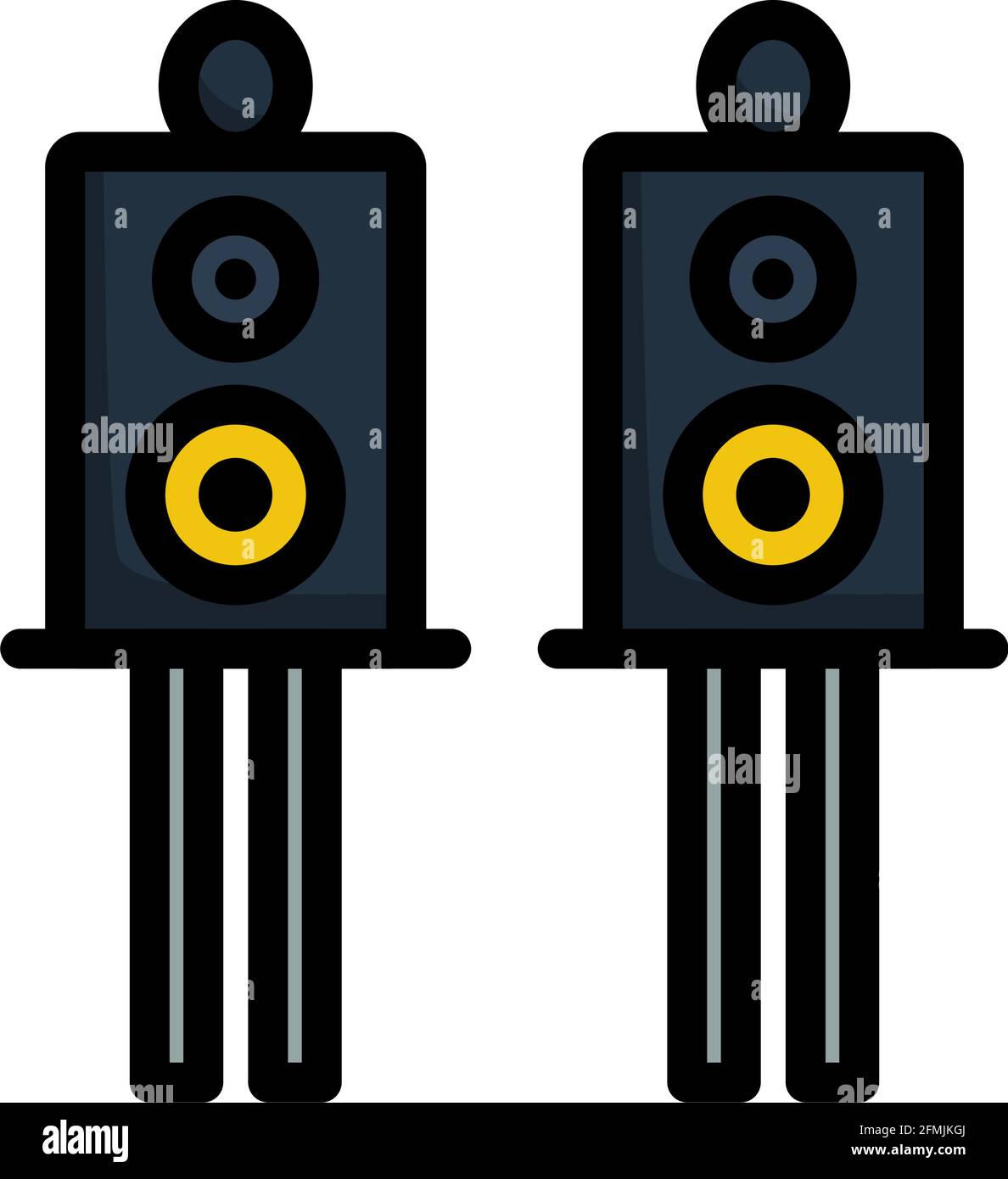 Audio System Speakers Icon. Editable Bold Outline With Color Fill ...