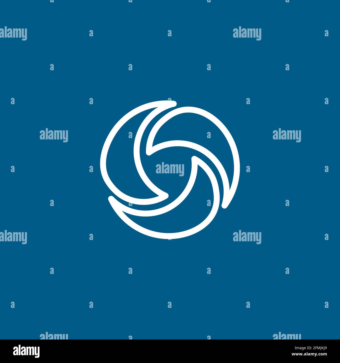 Shutter Line Icon On Blue Background. Blue Flat Style Vector ...