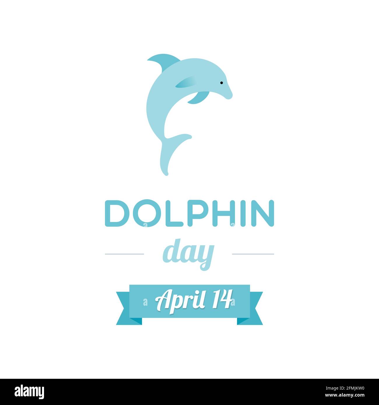 Dolphin Day. April 14. Vector illustration, flat design Stock Vector ...