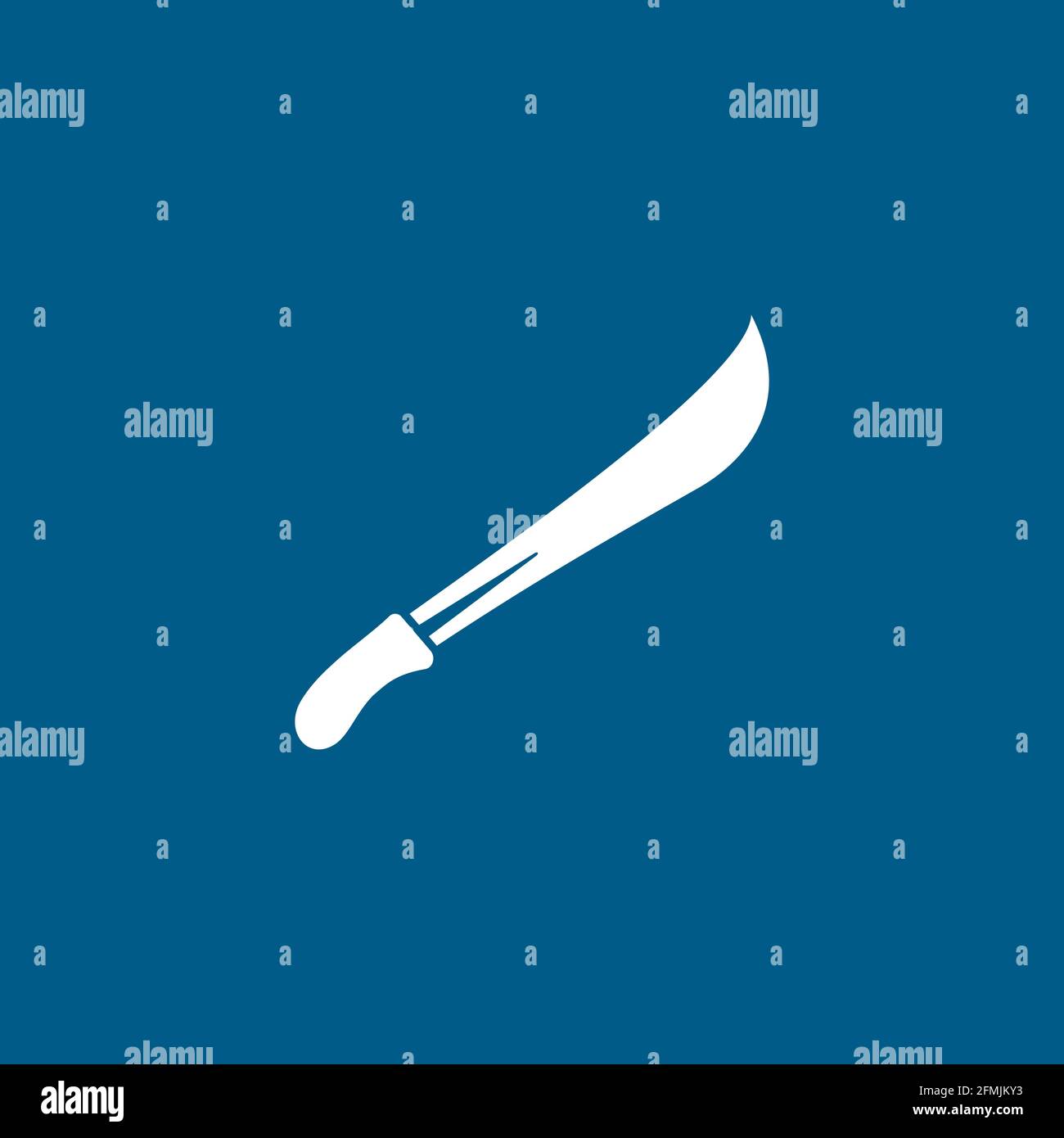Sword Icon On Blue Background. Blue Flat Style Vector Illustration ...