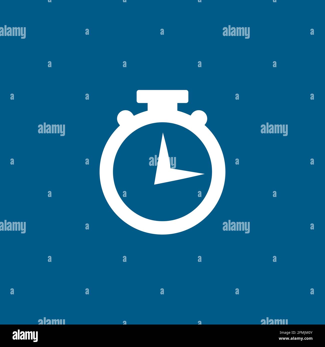 Stopwatch Icon On Blue Background. Blue Flat Style Vector Illustration ...