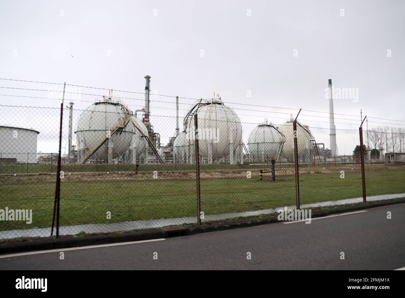 spherical tank for storage LNG at chemical plant in the port of ...