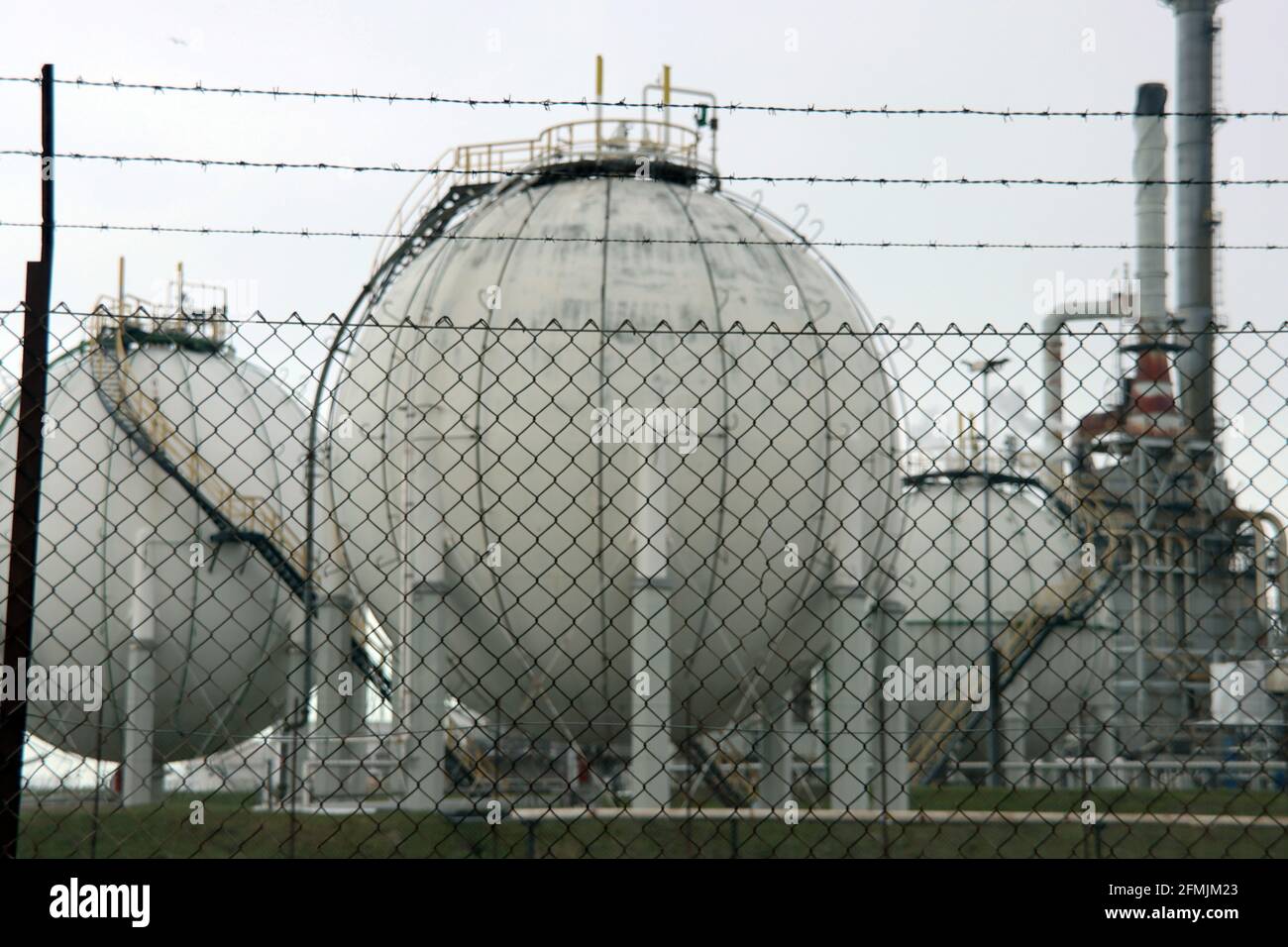 spherical tank for storage LNG at chemical plant in the port of ...