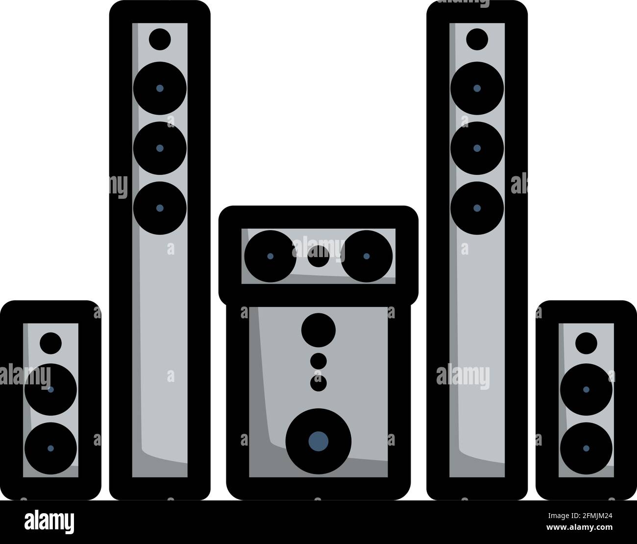 Audio System Speakers Icon. Editable Bold Outline With Color Fill ...