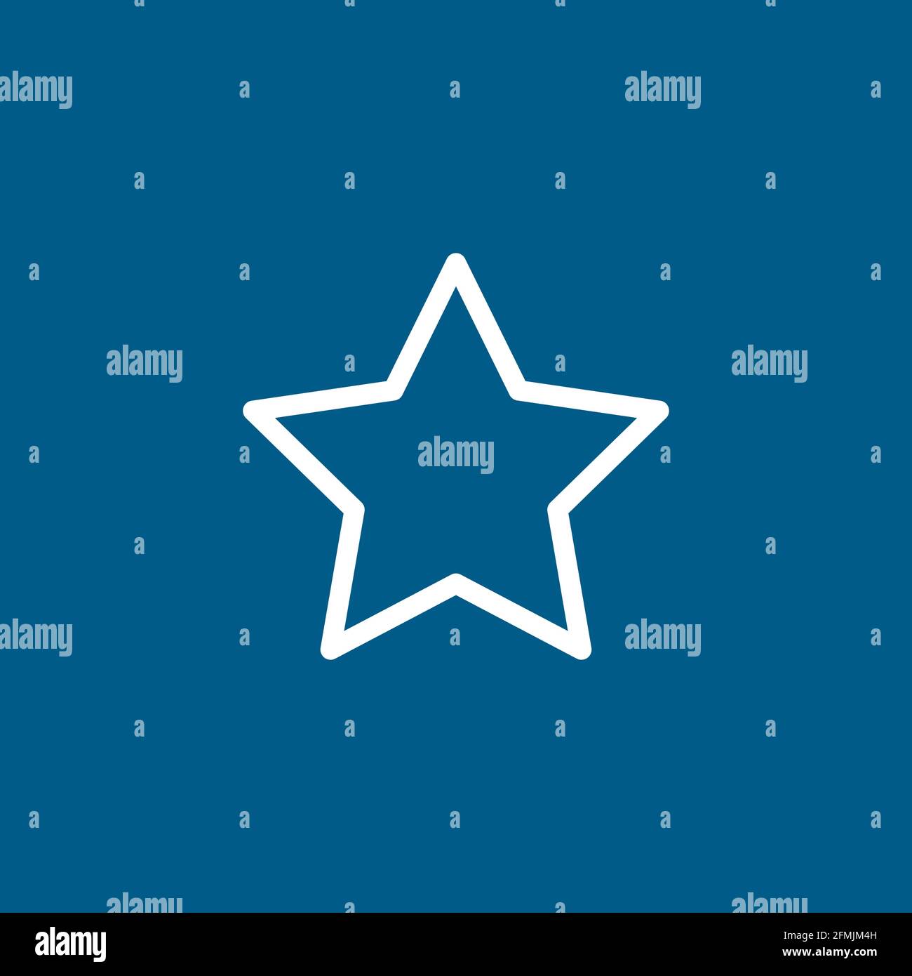 Star Line Icon On Blue Background. Blue Flat Style Vector Illustration ...
