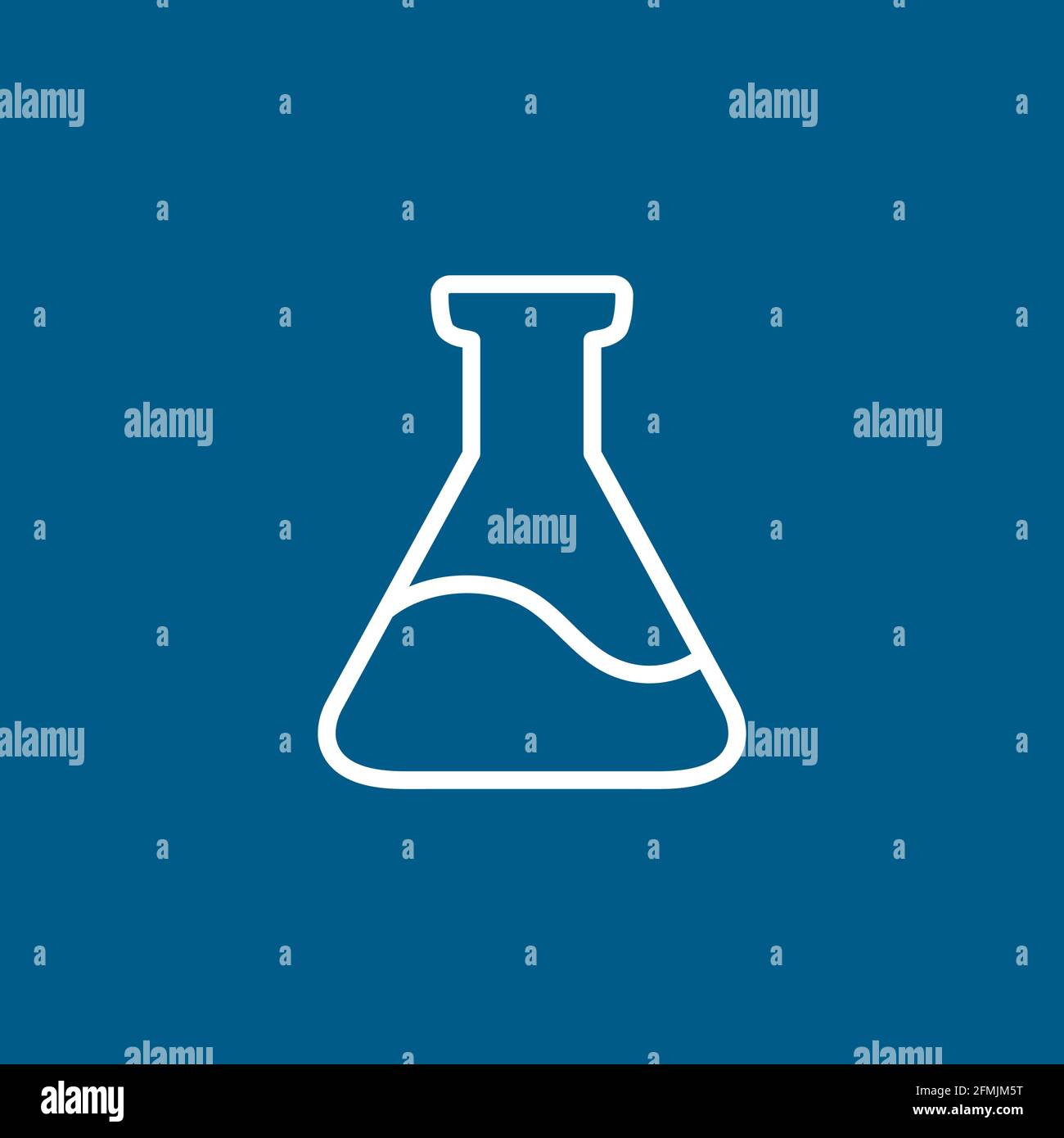 Test Tube Line Icon On Blue Background. Blue Flat Style Vector ...