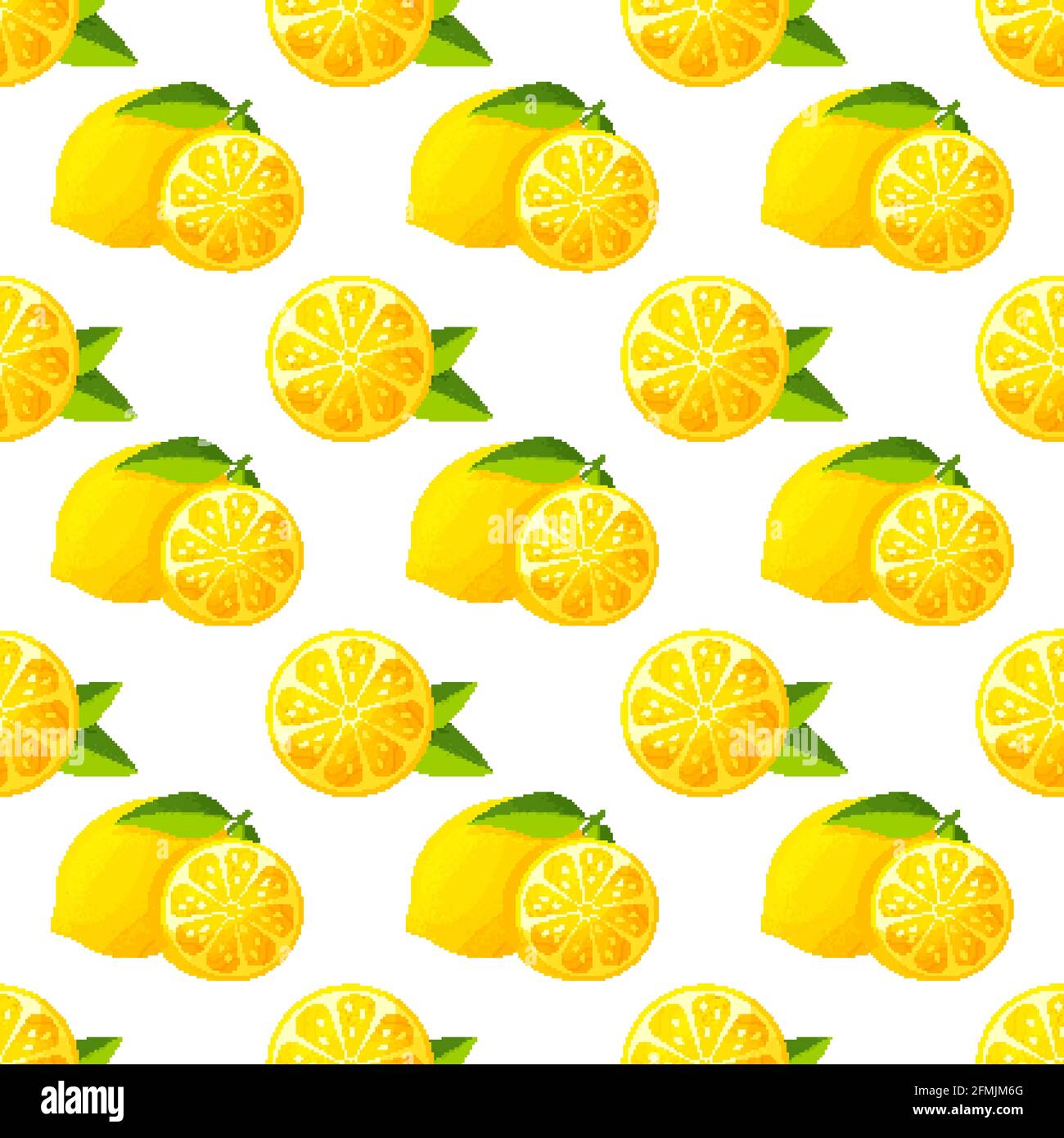 Seamless pattern with lemons. Vector background with citrus fruit and leaves Stock Vector Image ...