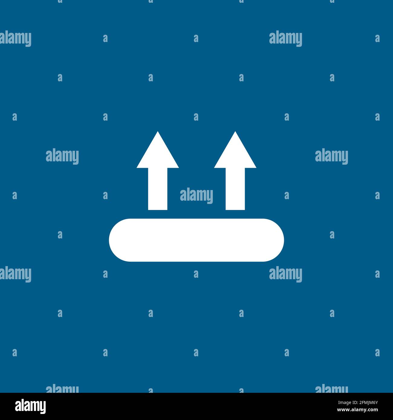 Upload Icon On Blue Background. Blue Flat Style Vector Illustration ...