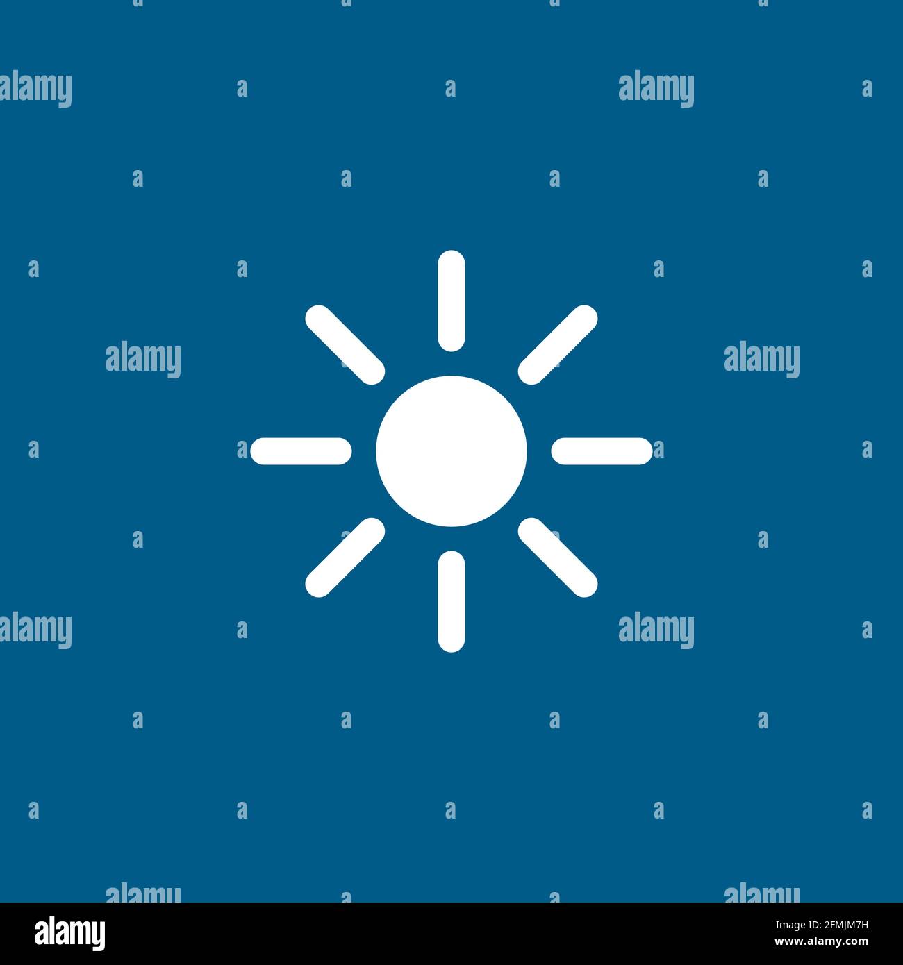 Sun Icon On Blue Background. Blue Flat Style Vector Illustration Stock ...