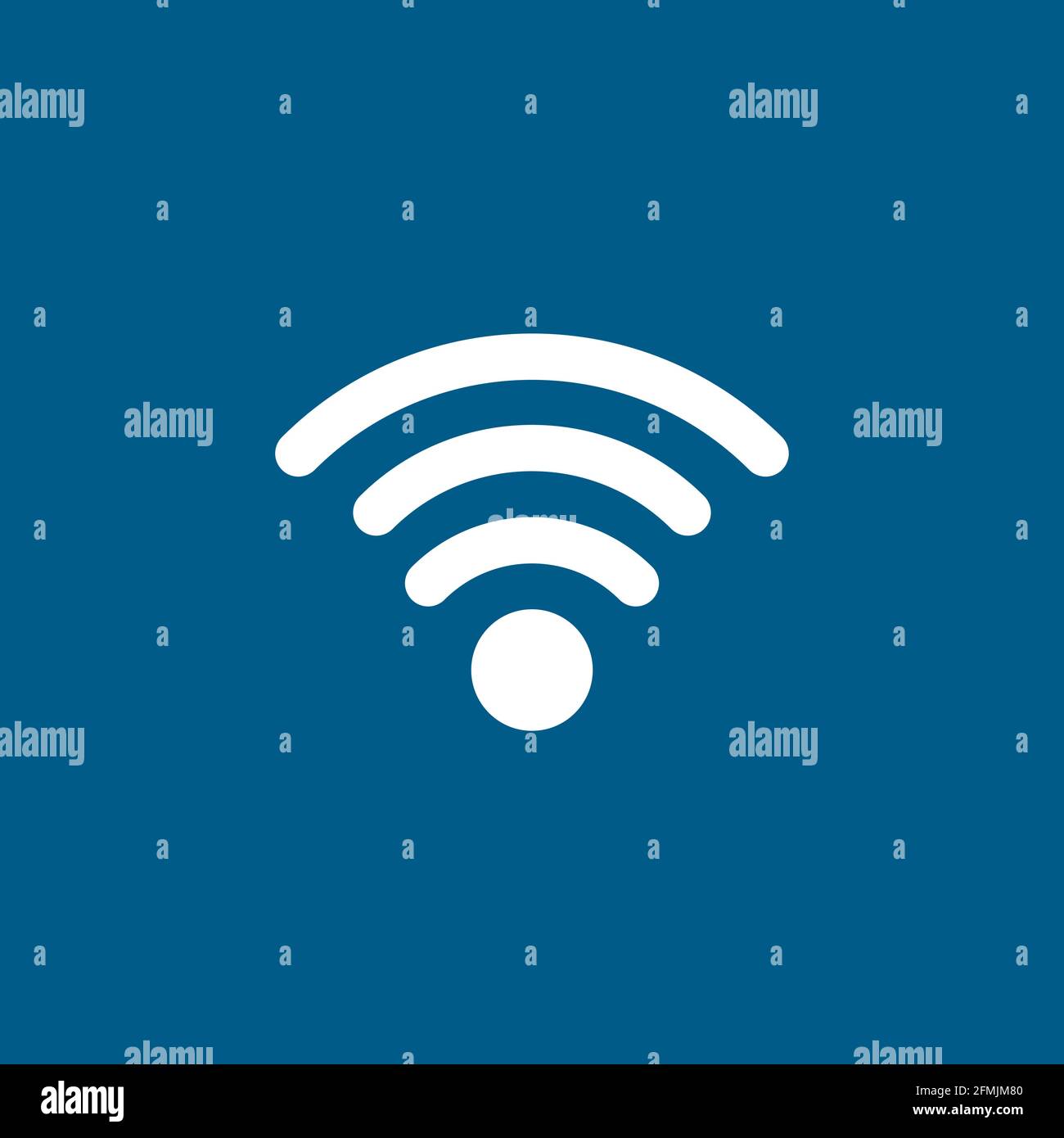 Wi-Fi Icon On Blue Background. Blue Flat Style Vector Illustration ...