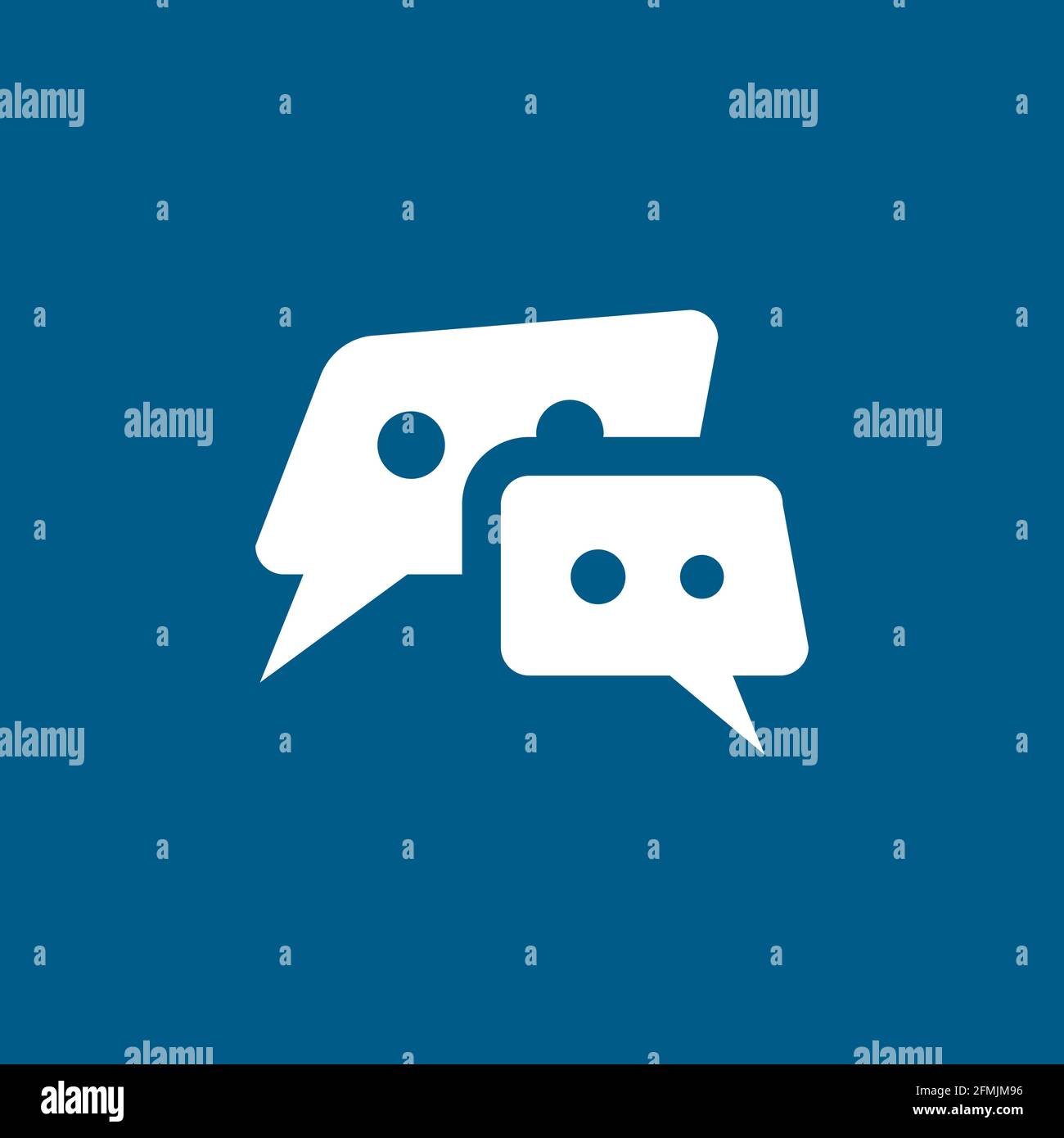 Speech Bubble Icon On Blue Background. Blue Flat Style Vector ...