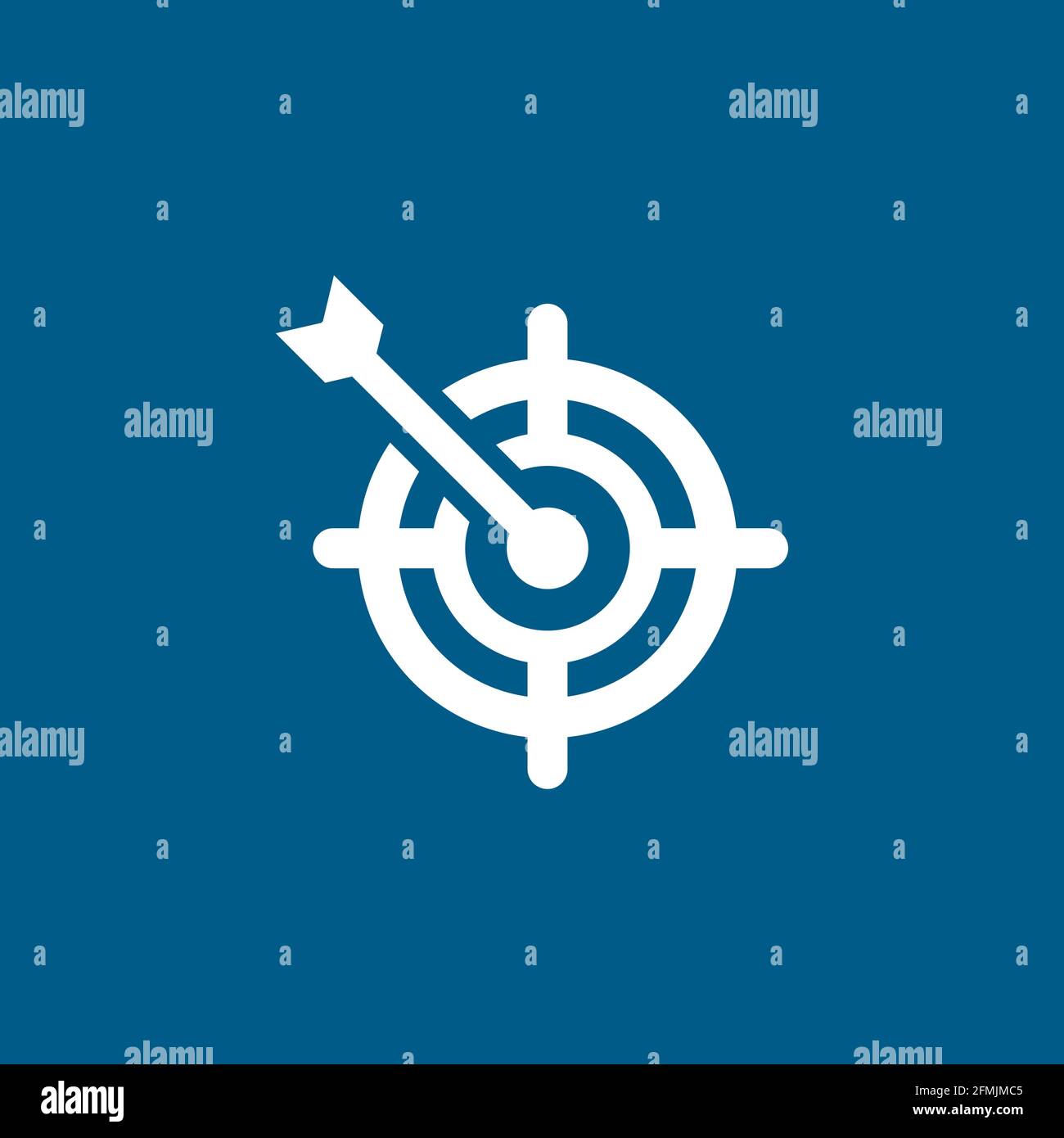 Target Icon On Blue Background. Blue Flat Style Vector Illustration ...